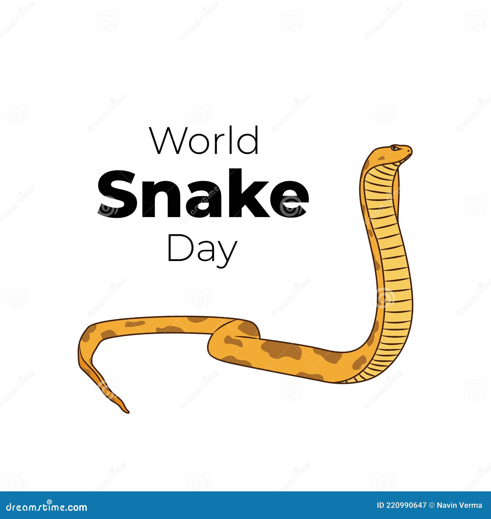 World Snake Day Poster. Vector Hand Drawn Illustration With Snake ...
