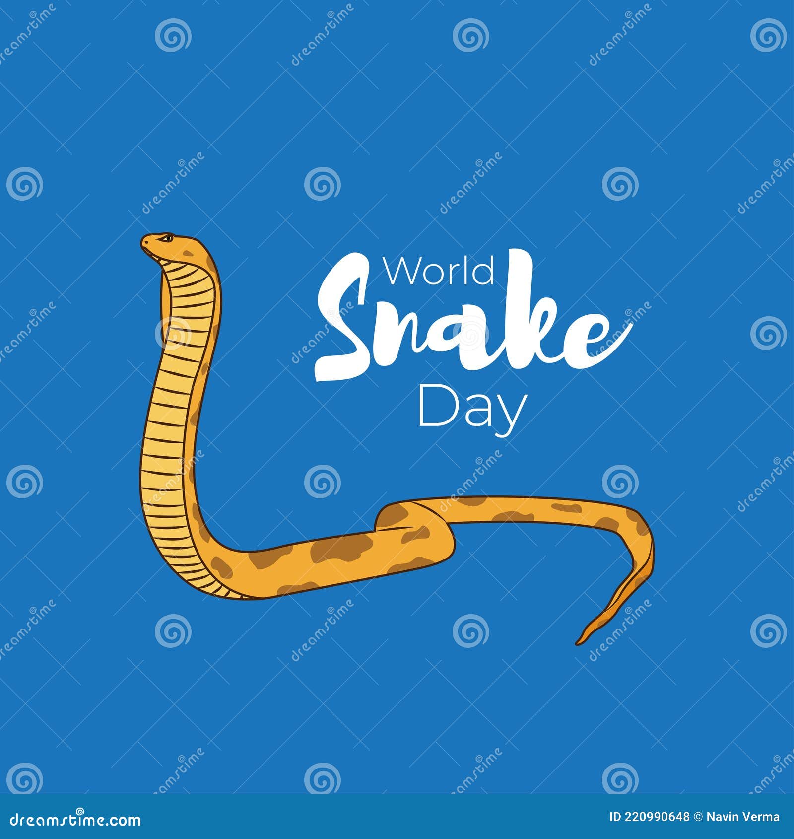 Vector Illustration for World Snake Day. Stock Vector - Illustration of ...