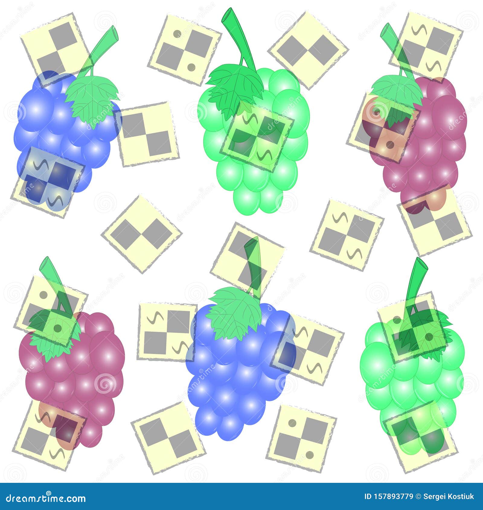 Vector Illustration for Wrapping Paper with Grape. Stock Vector ...