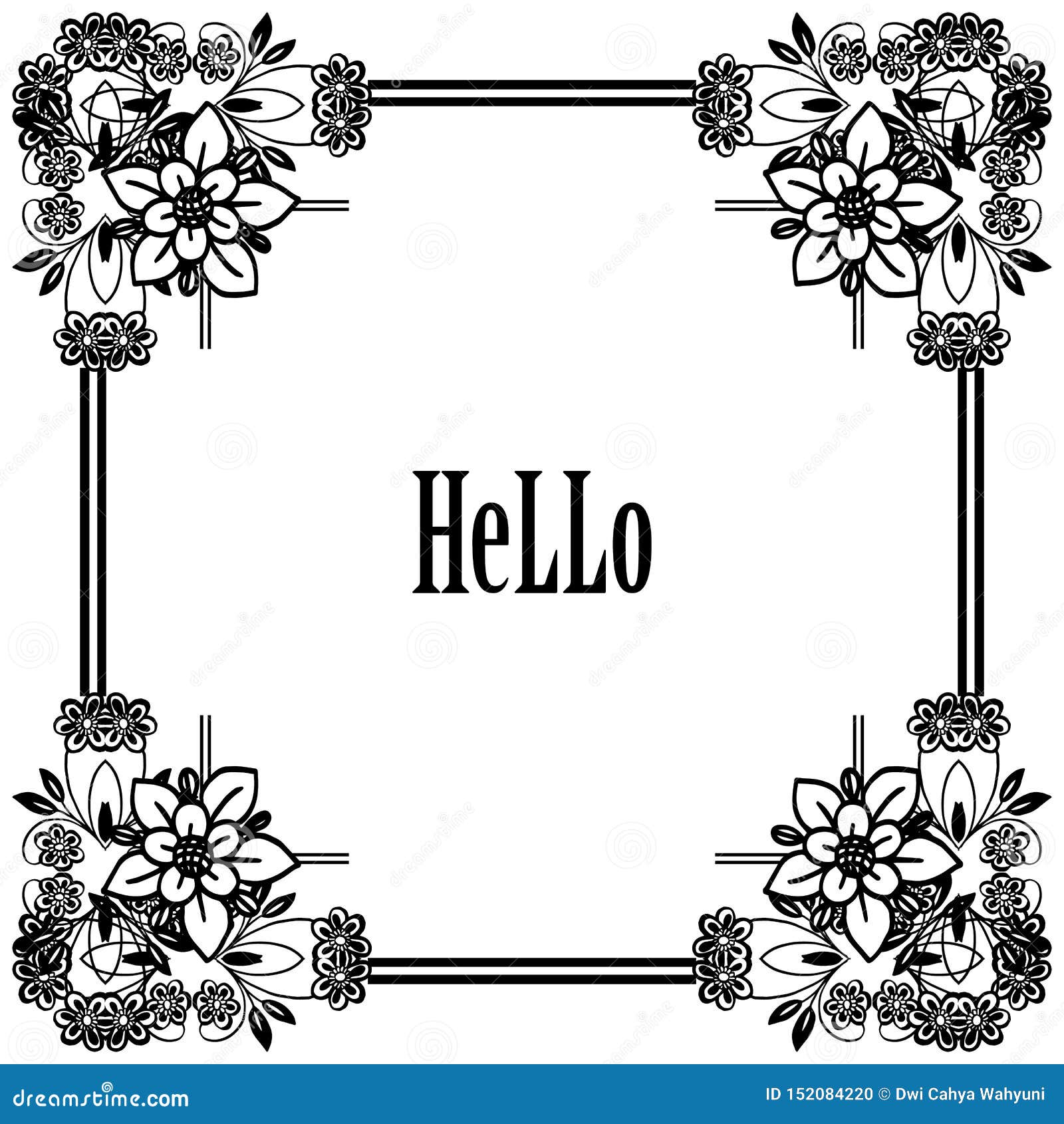 Vector Illustration Wreath Frame of Backdrop on White with Decorative ...
