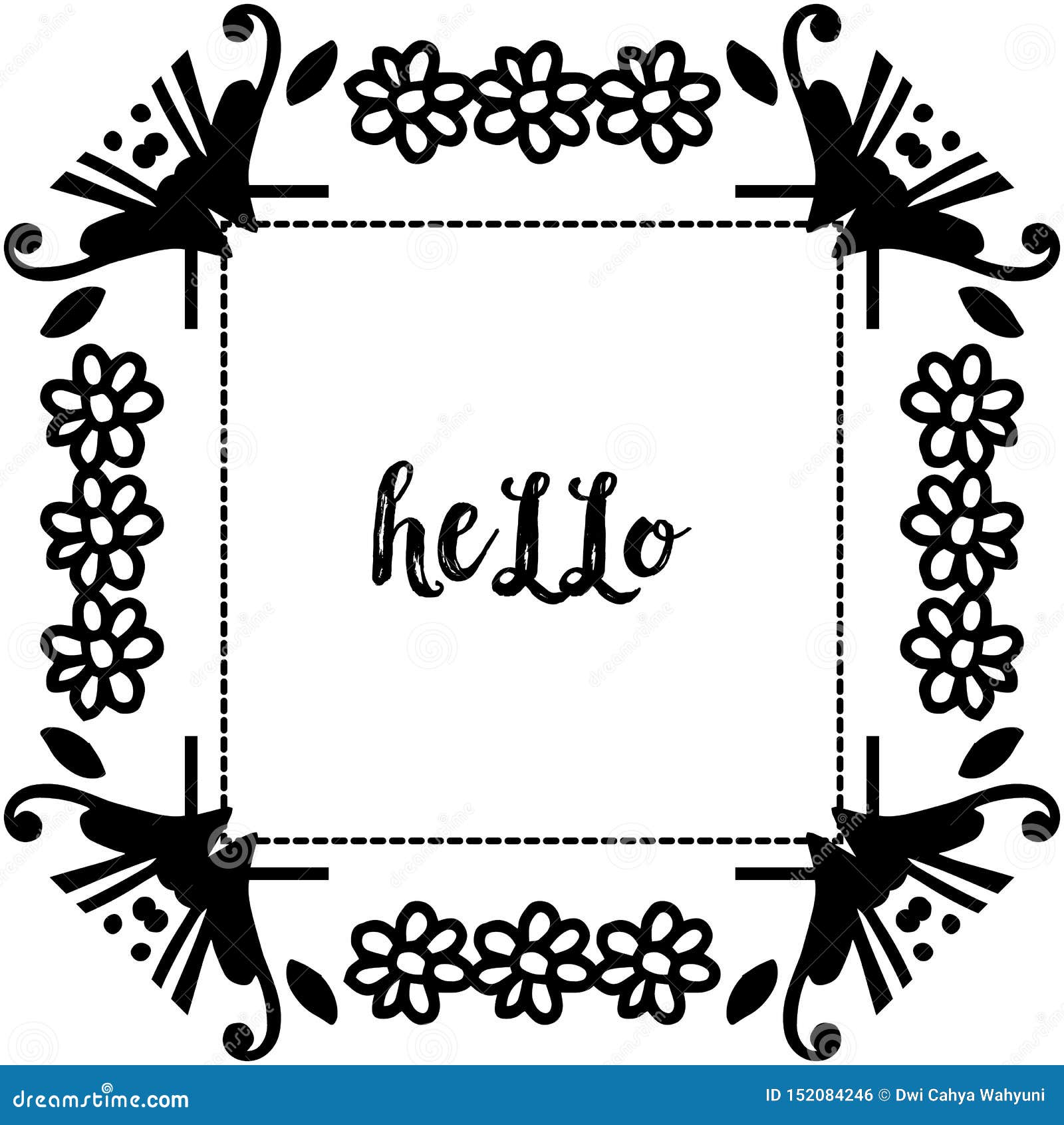 Vector Illustration Wreath Frame of Backdrop on White with Decorative ...