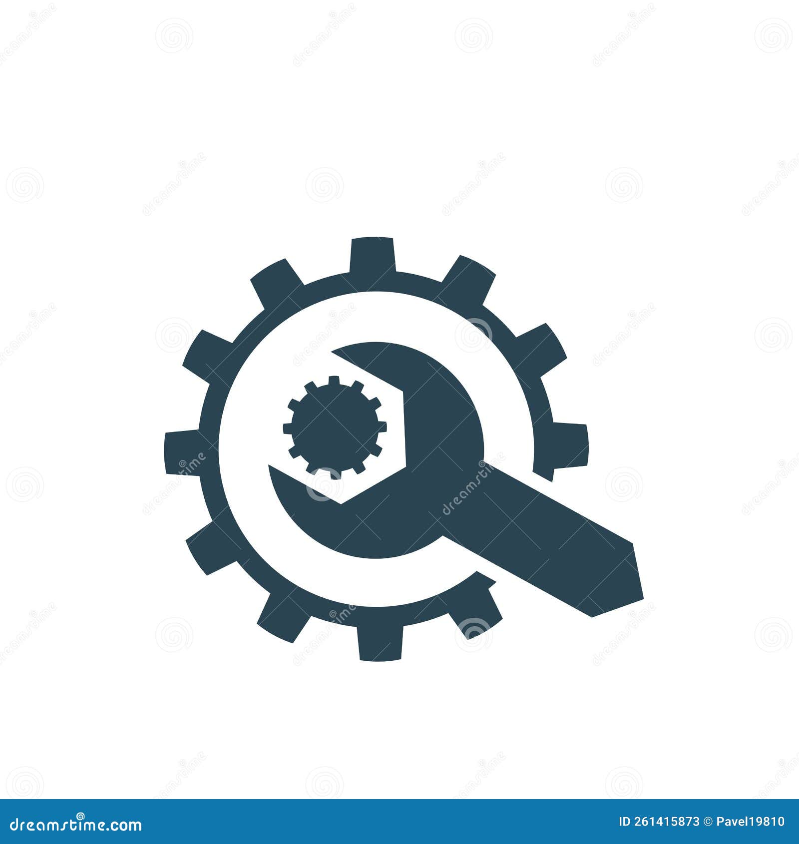 Vector Illustration, Wrench and Gear Icon. Stock Vector - Illustration ...