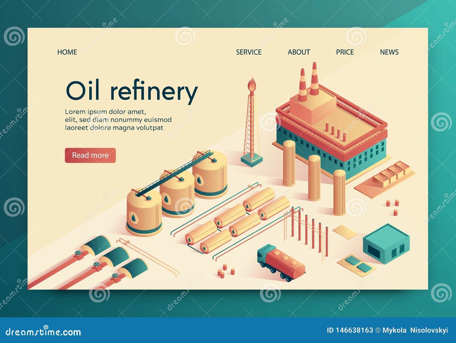 Vector Illustration is Written Oil Refinery Slide. Stock Vector ...