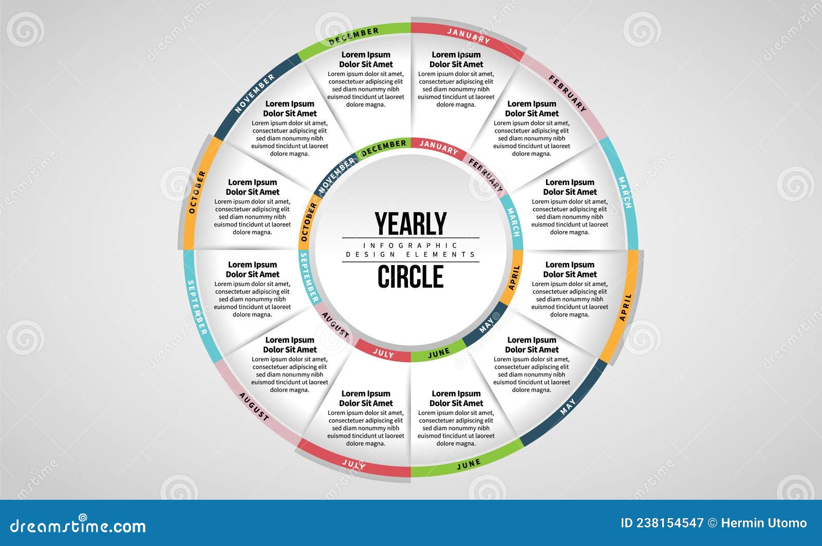 Yearly Circle Infographic Cartoon Vector | CartoonDealer.com #238154547