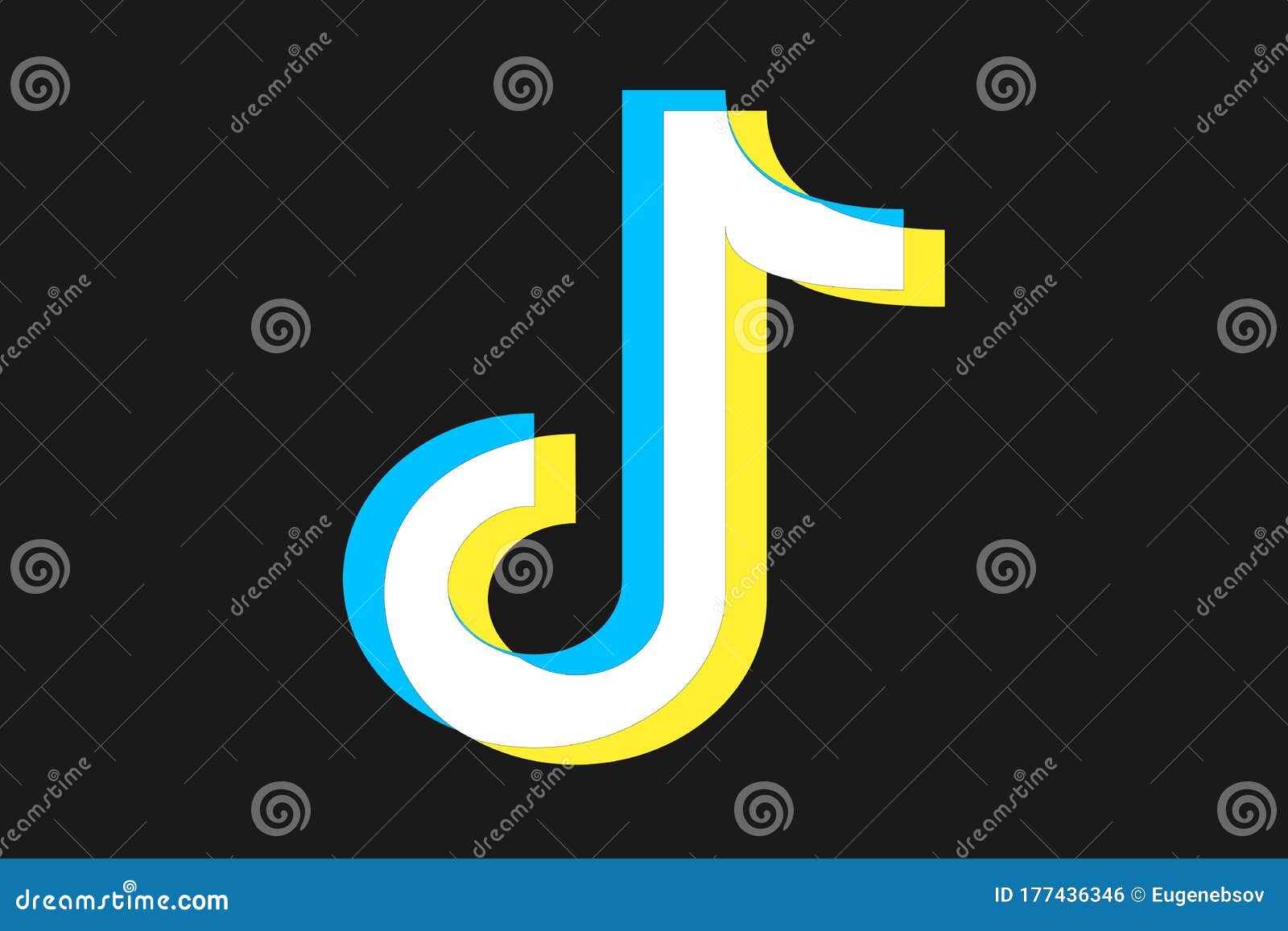 Tik Tok Icon. Tricolor Vector Flat Melody Icon Isolated On White ...