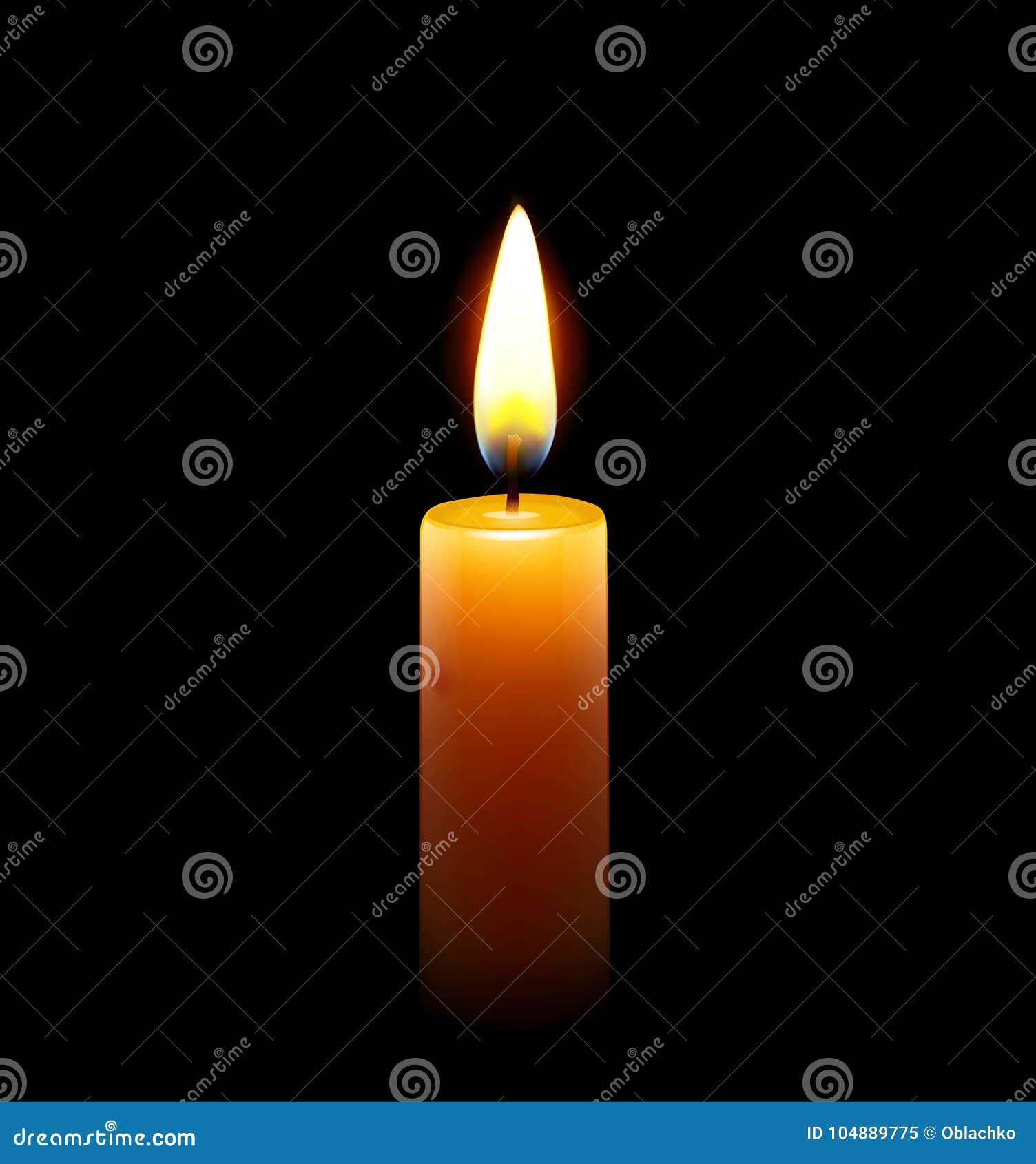 Single Yellow candle stock vector. Illustration of lighting - 104889775