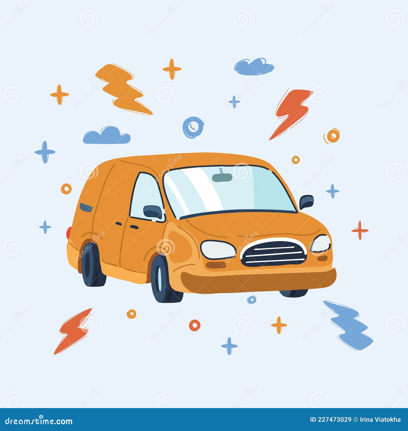 Vector Illustration of Yellow Car Stock Vector - Illustration of speed ...