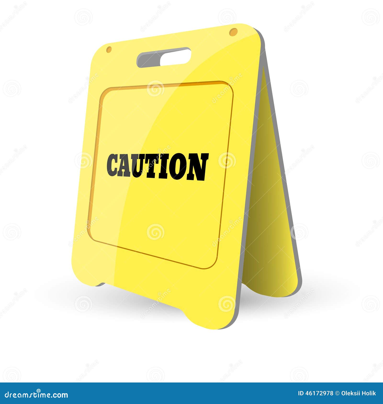 Vector Illustration of Yellow Caution Sign Stock Vector - Illustration ...