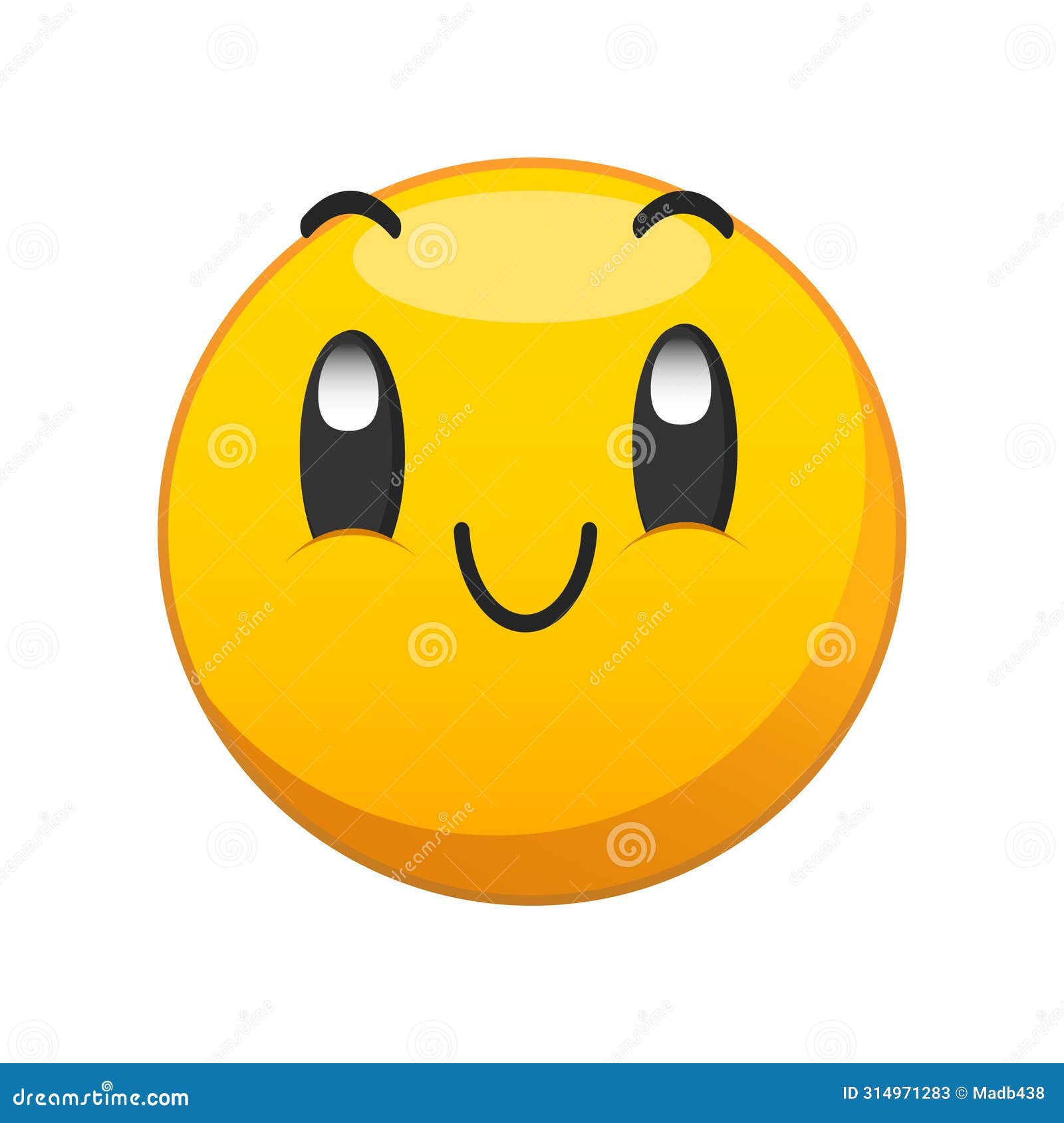 Vector Illustration of a Yellow Excited Face. Vector. Stock Vector ...