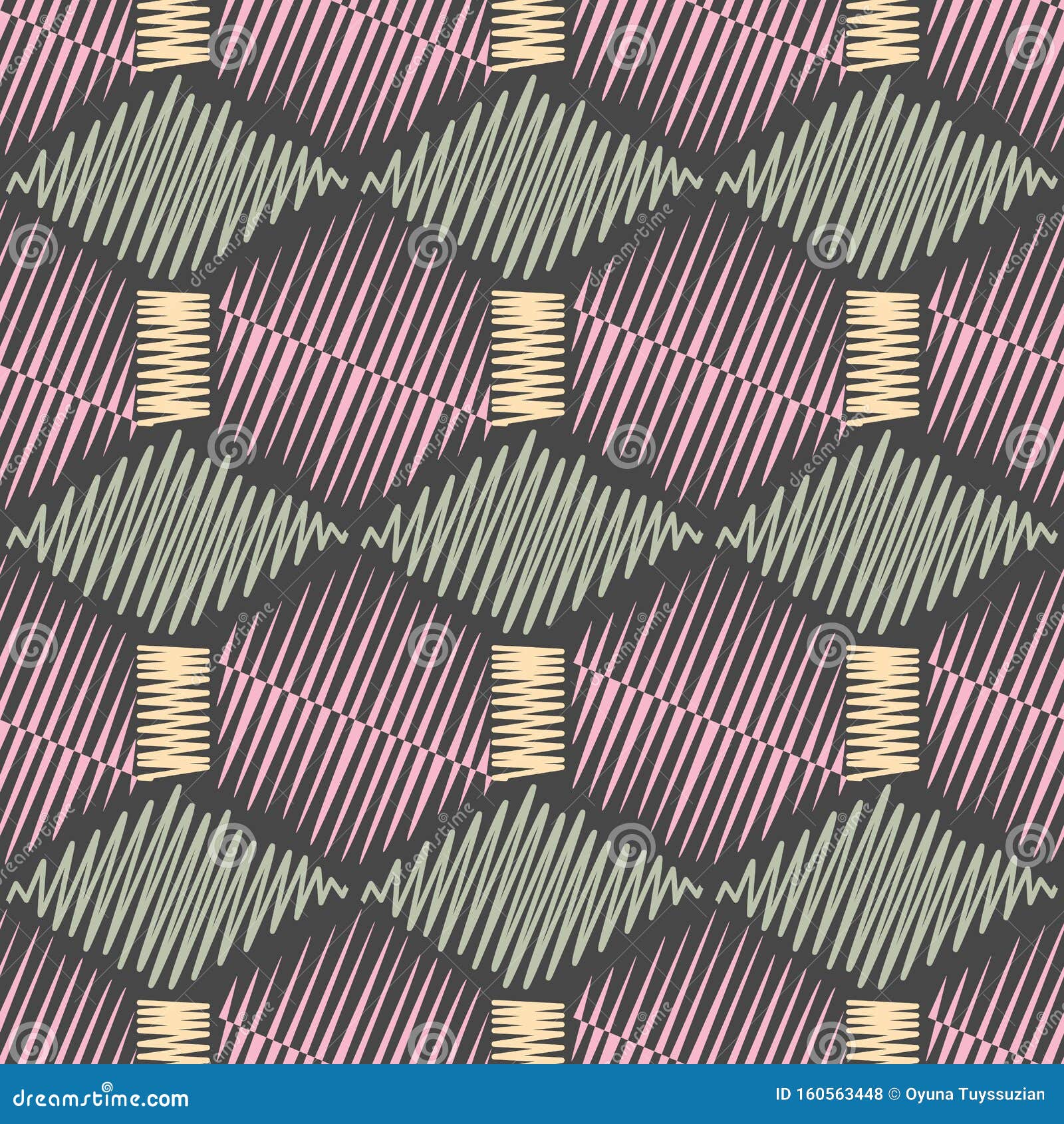 Abstract Seamless Pattern Illustration of Scribbled Shapes in Geometric ...