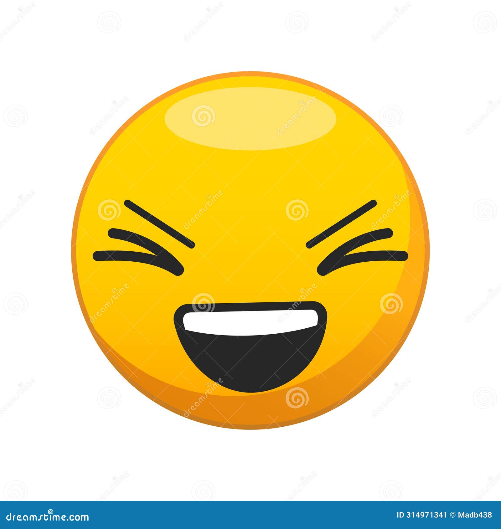 Vector Illustration of Yellow Laugh Face. Stock Illustration ...