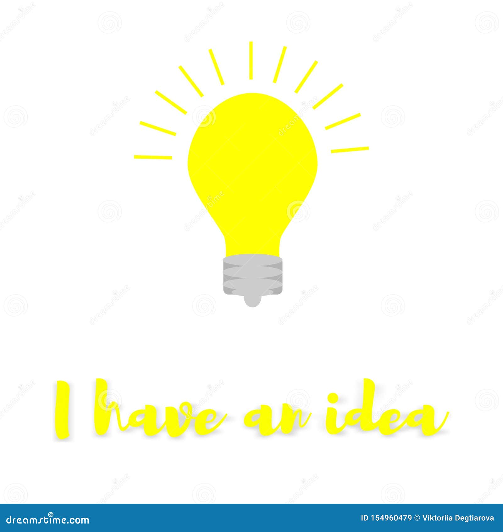 Yellow Light Bulb. on a White Background Stock Vector - Illustration of ...