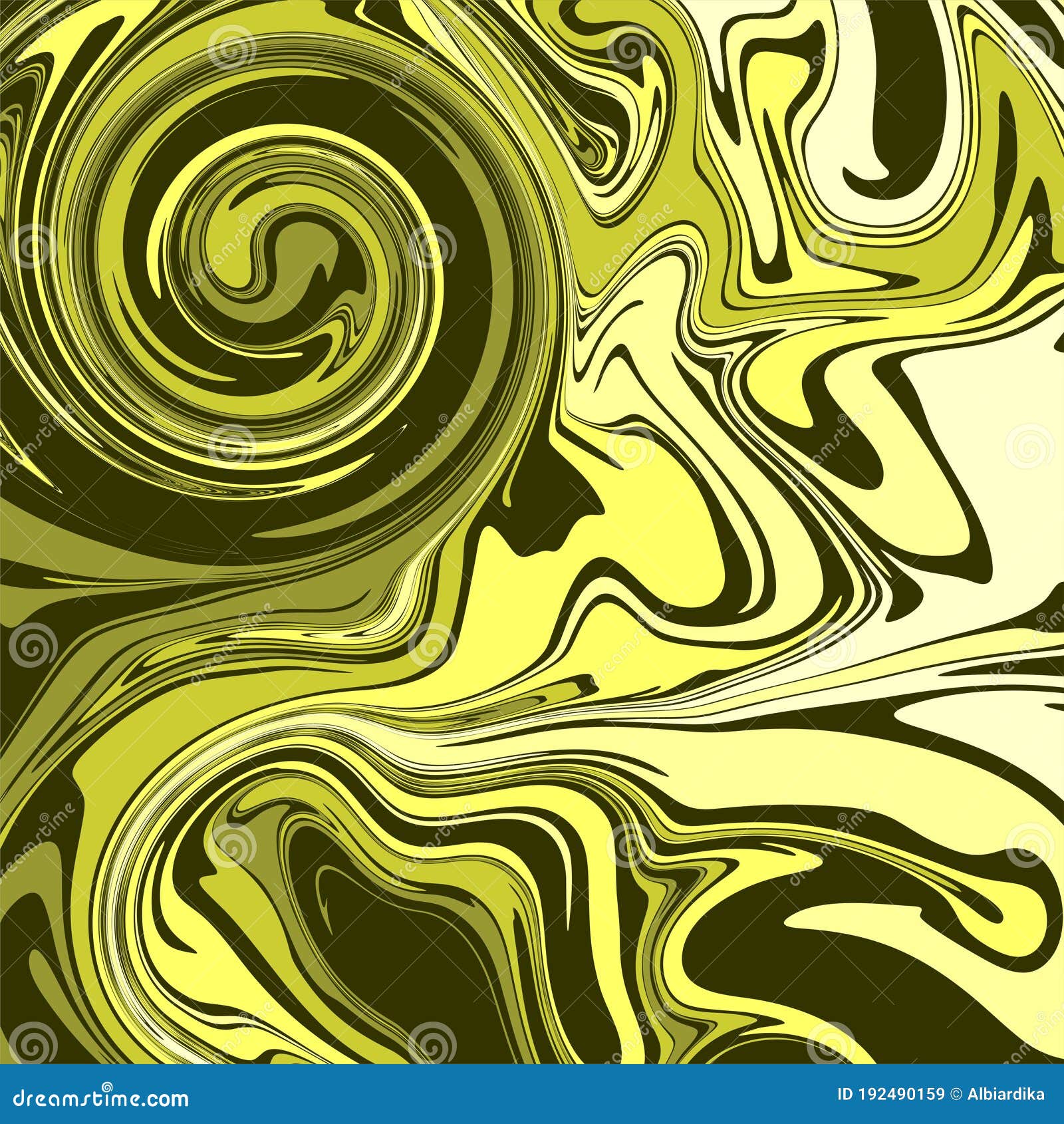 Yellow Color Psychedelic Fluid Art Abstract Background Concept Vector ...