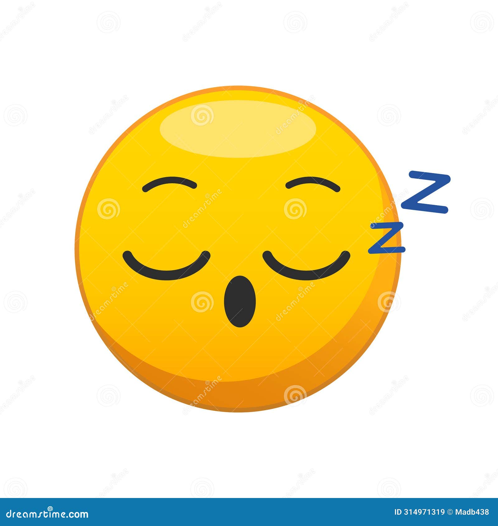 Vector Illustration of a Yellow Sleepy Face. Stock Illustration ...