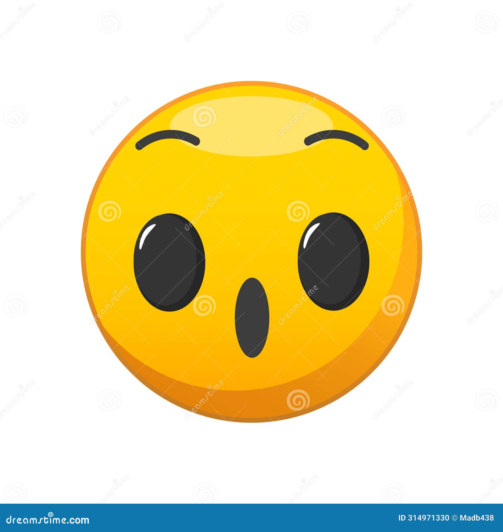 Vector Illustration of a Yellow Surprised Face. Stock Illustration ...