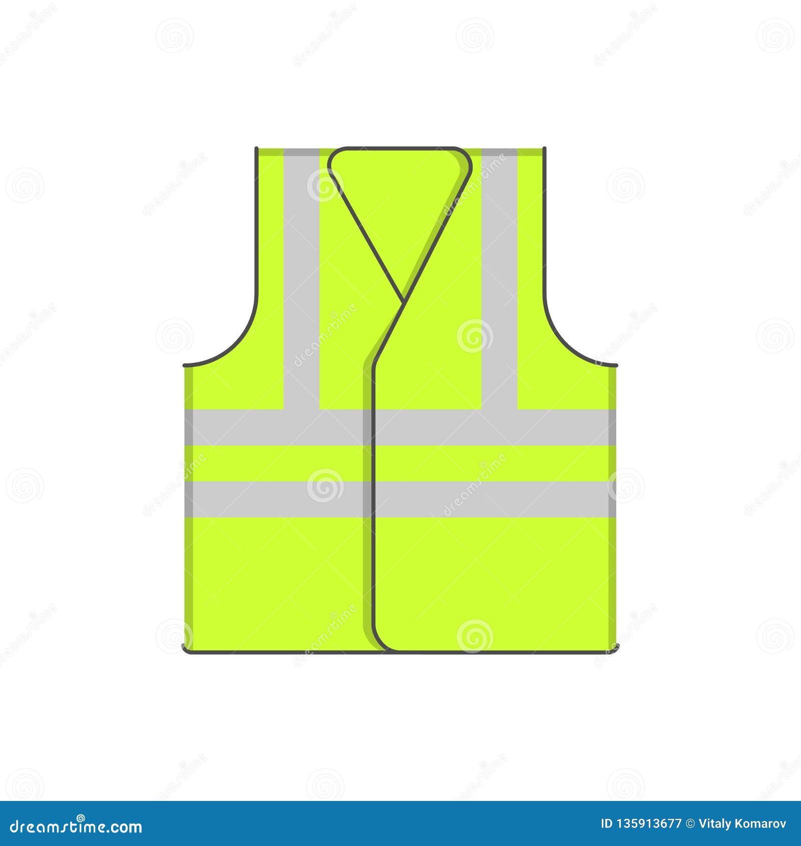 Vector Illustration of a Yellow Vest on White. Stock Illustration ...