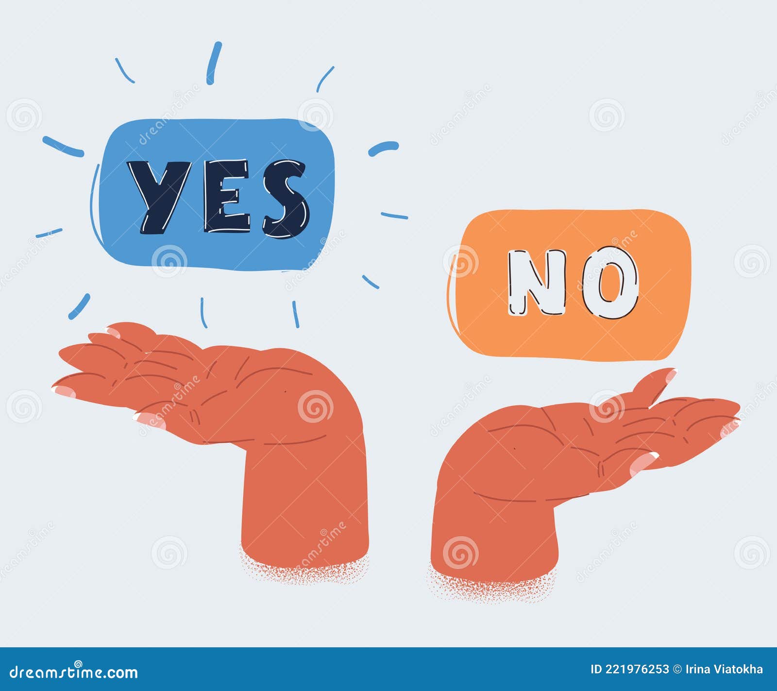 Vector Illustration of Yes and No in Human Hands Stock Vector ...