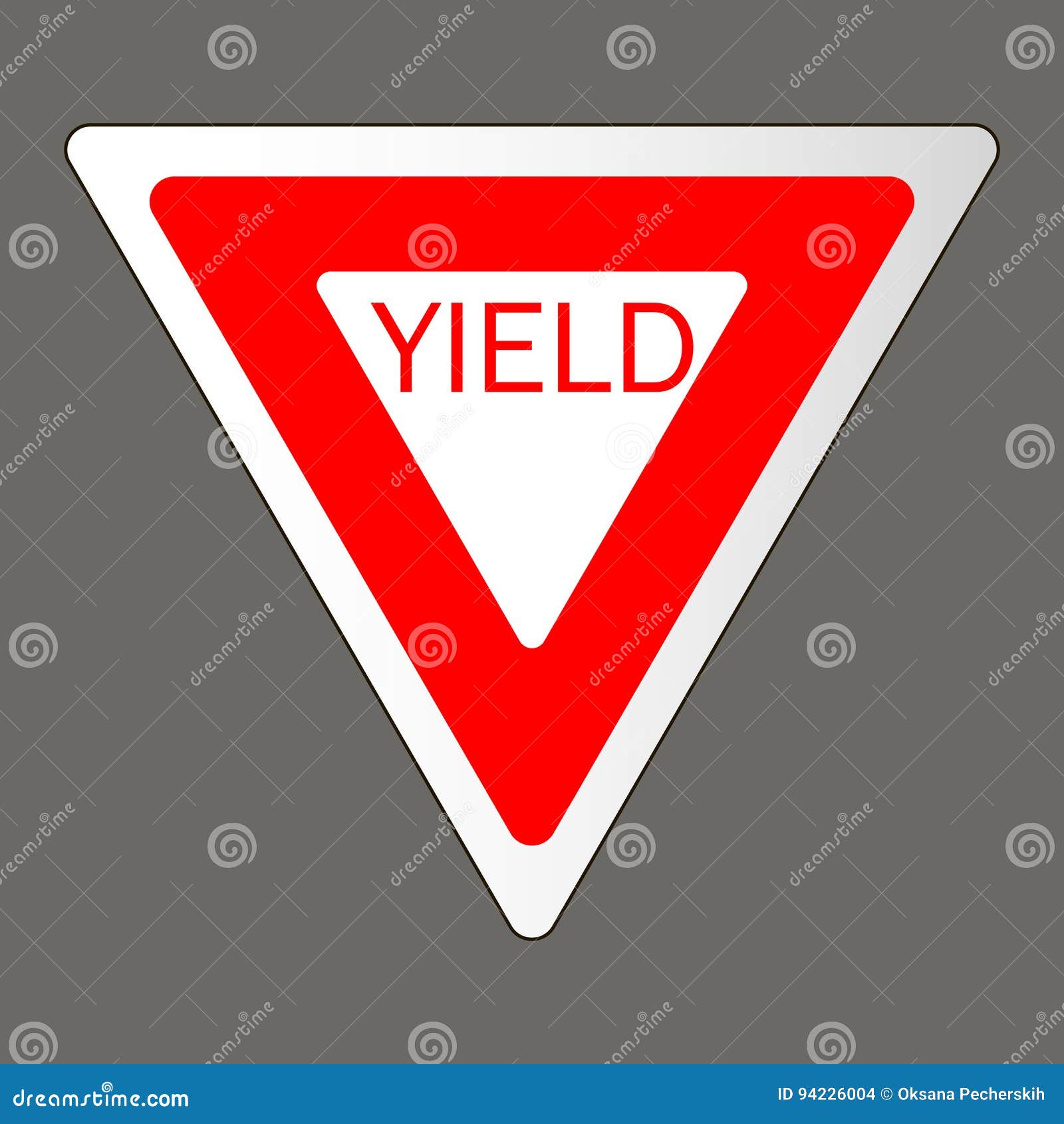 Vector Illustration of a Yield Road Sign Stock Vector - Illustration of ...