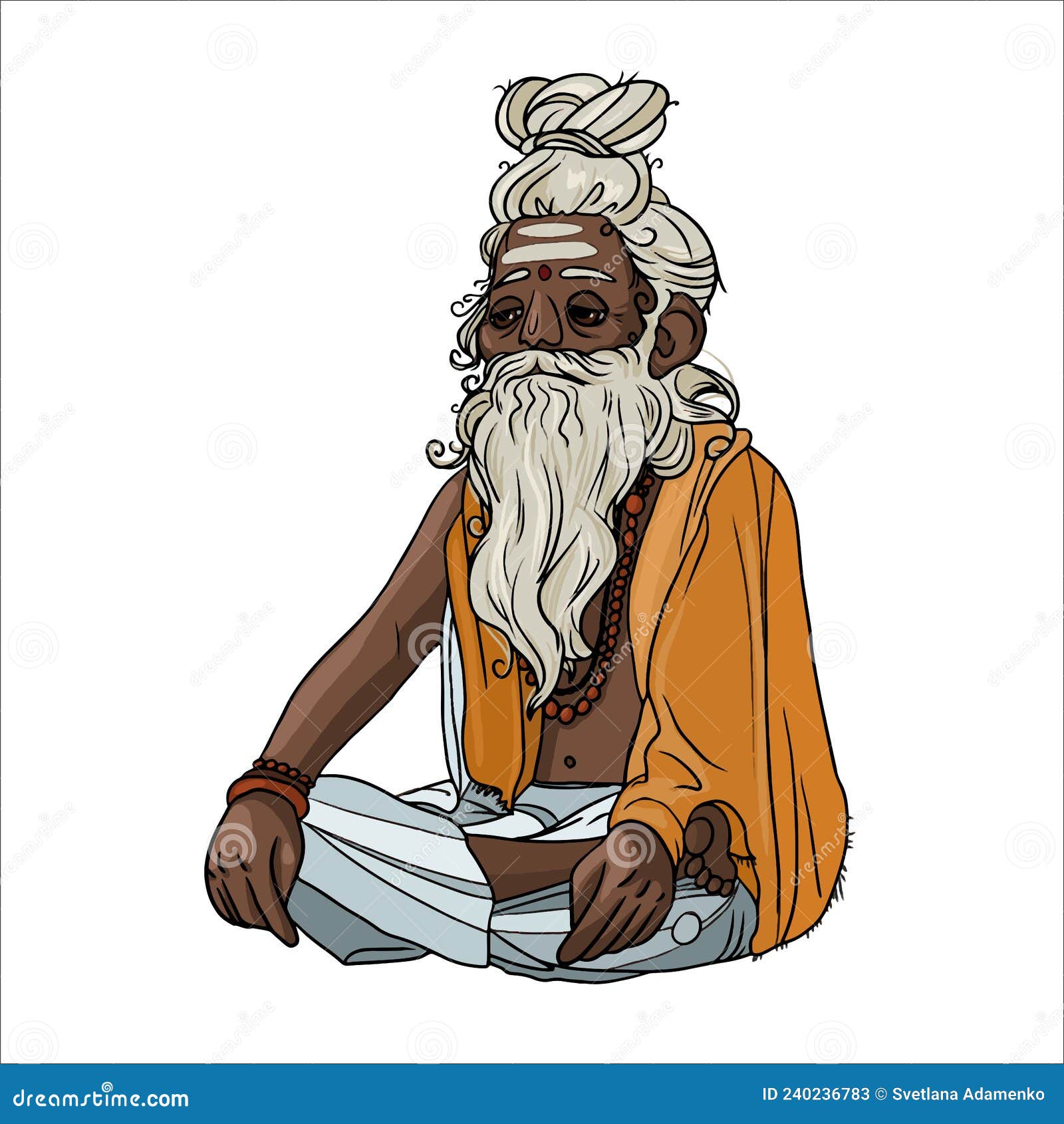 Yogi from india meditation stock vector. Illustration of indian - 240236783