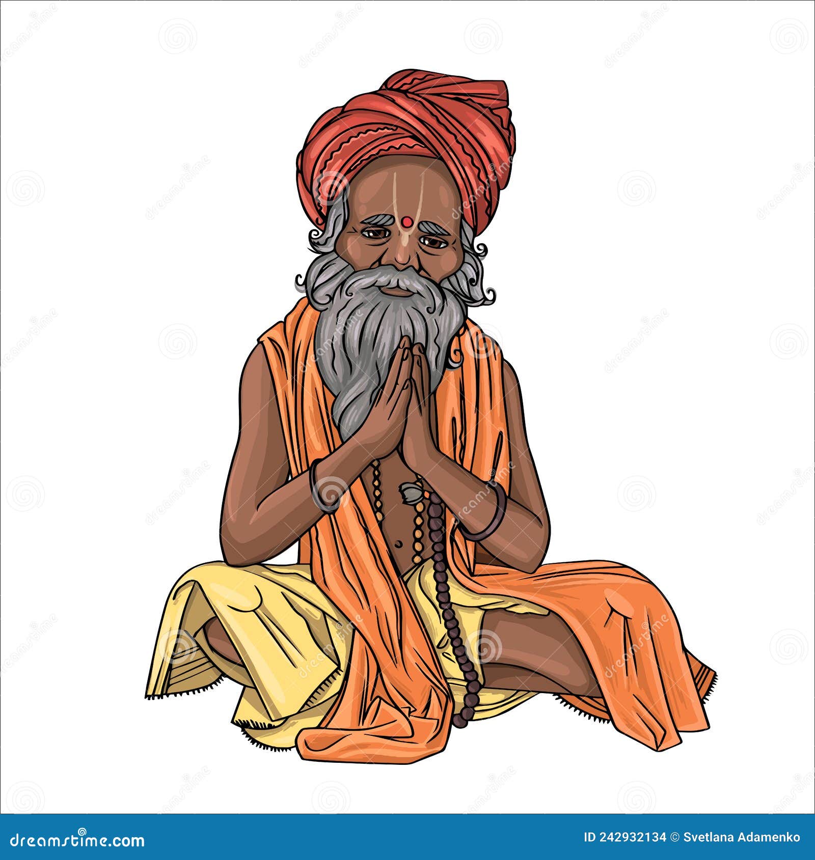 Yogi from india stock vector. Illustration of healthy - 242932134