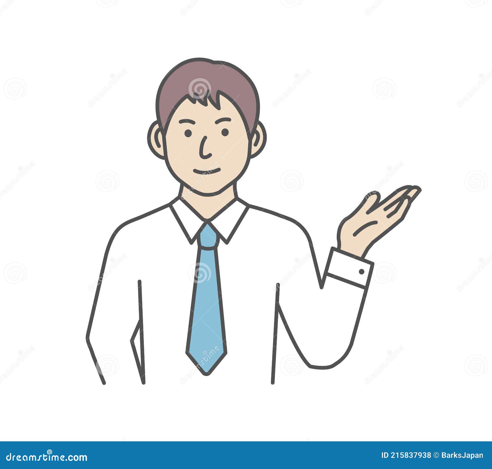 Vector Illustration of a Young Businessman Introducing or Navigating ...
