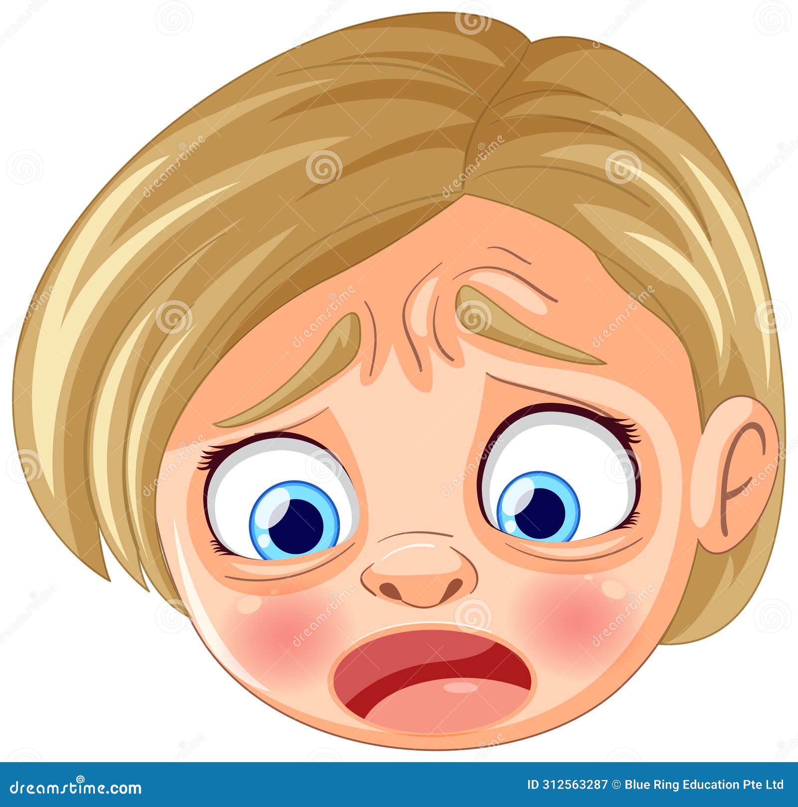 A Young Girl Looking Worried Stock Vector - Illustration of cartoon ...
