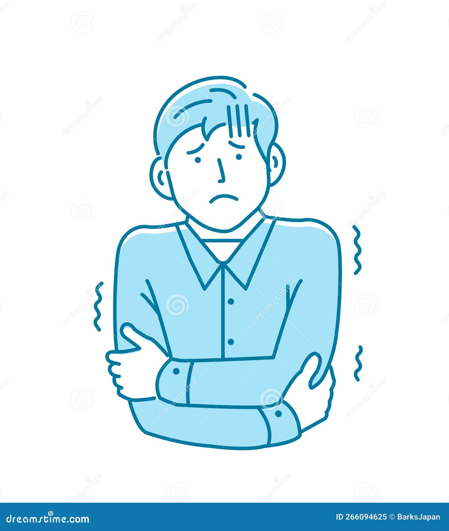 Vector Illustration of a Young Man Feeling Cold Stock Vector ...