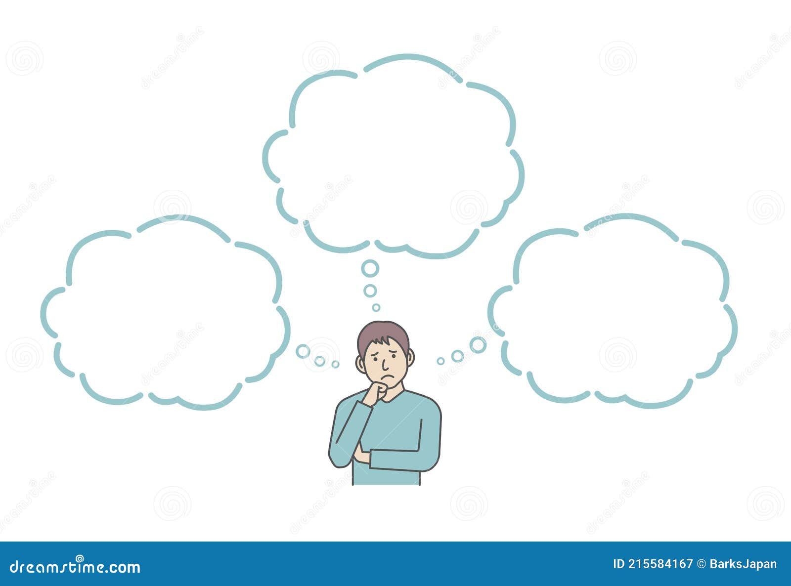 Vector Illustration of Young Man in Trouble or Confused with Speech ...