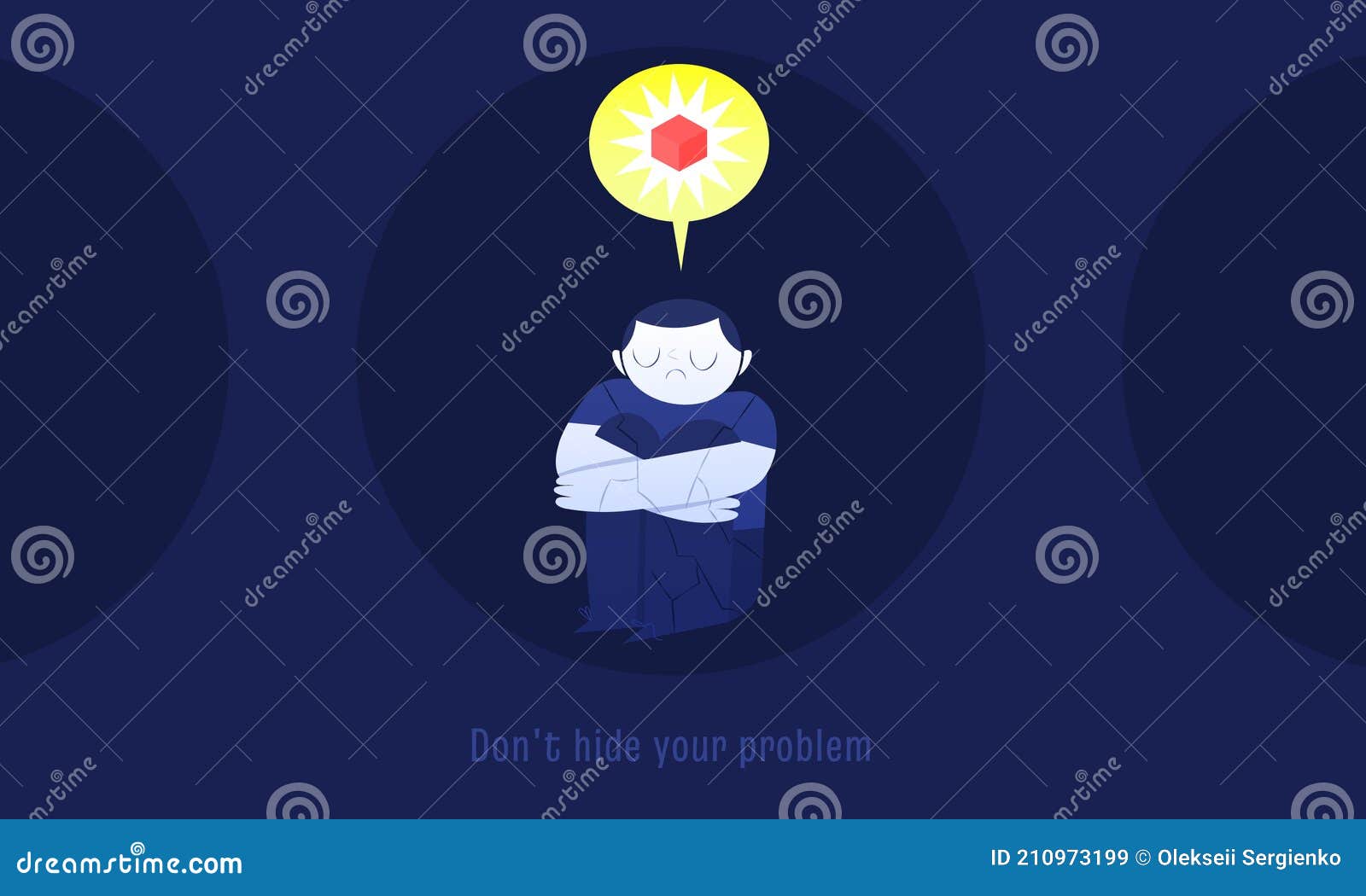 Young Man Tormented by Obsessive Thoughts Stock Vector - Illustration ...
