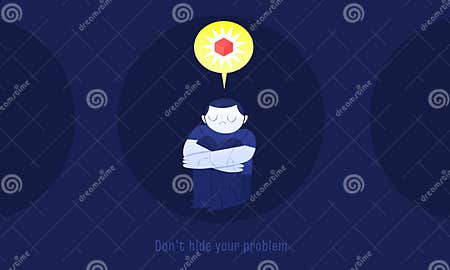 Young Man Tormented by Obsessive Thoughts Stock Vector - Illustration ...