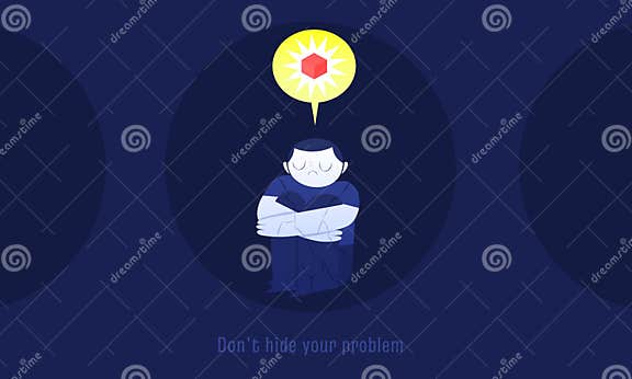 Young Man Tormented by Obsessive Thoughts Stock Vector - Illustration ...