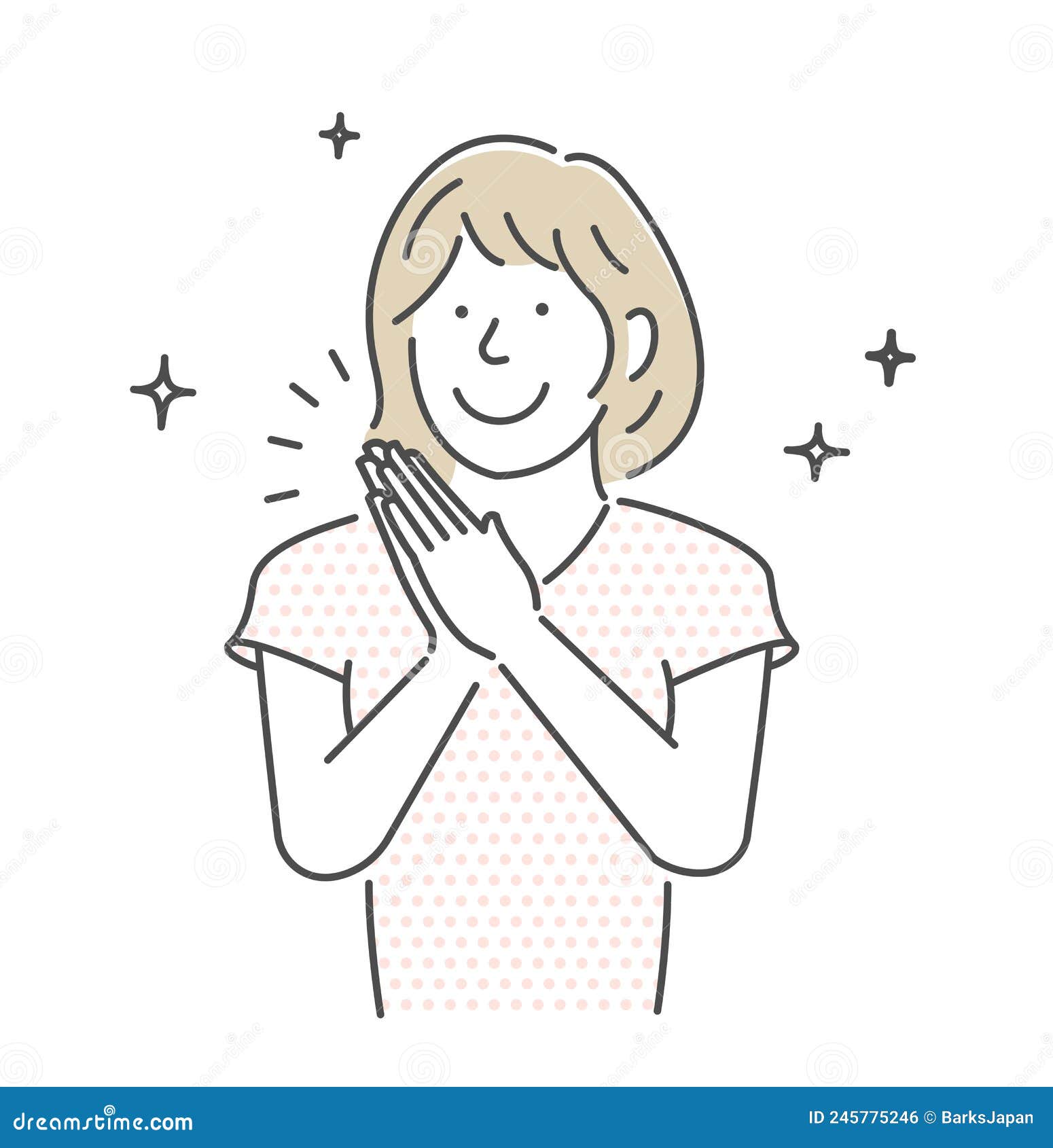 Vector Illustration of a Young Woman Cheering and Expressing Joy Stock ...
