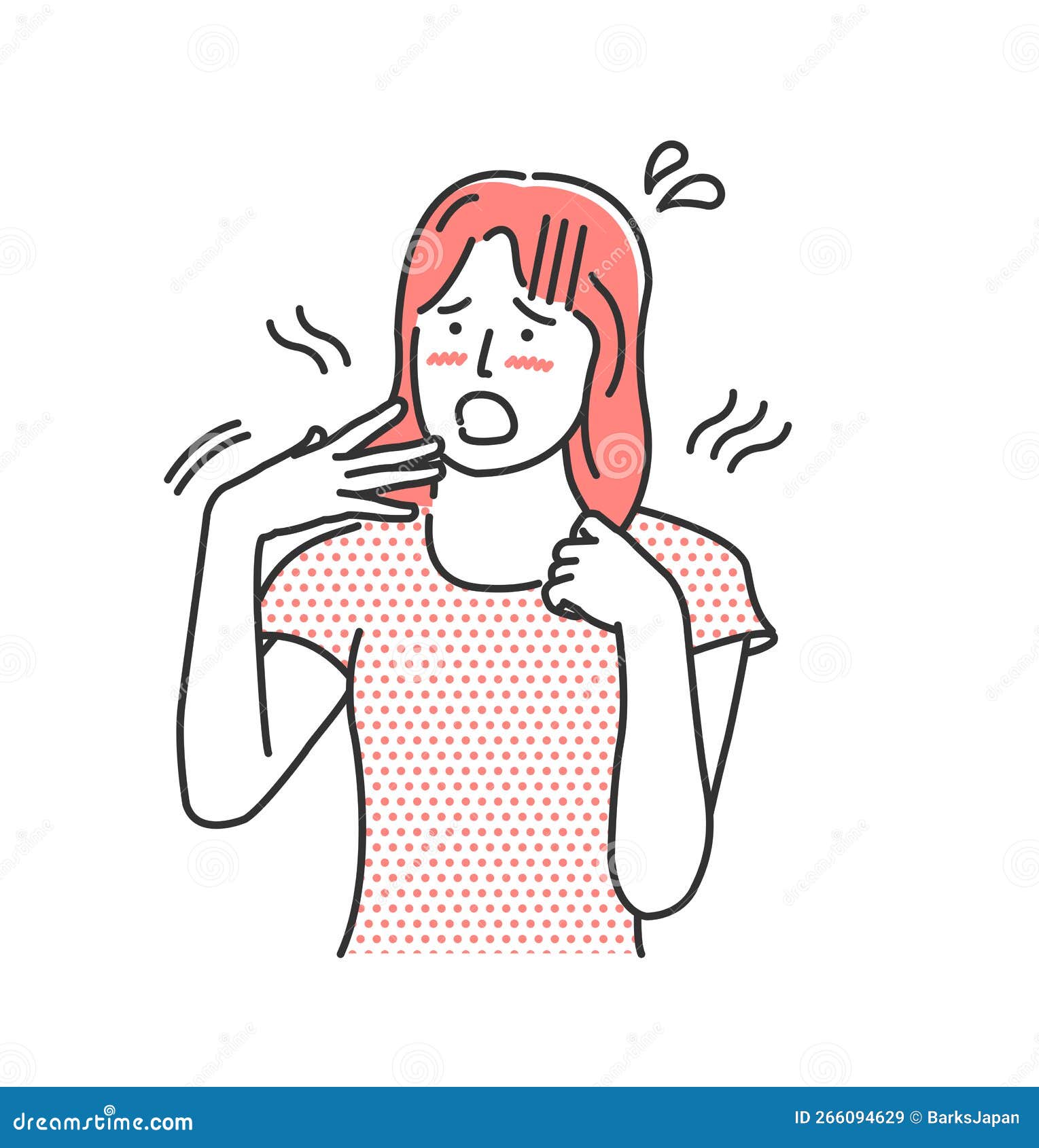 Vector Illustration of a Young Woman Feeling Hot Stock Vector ...