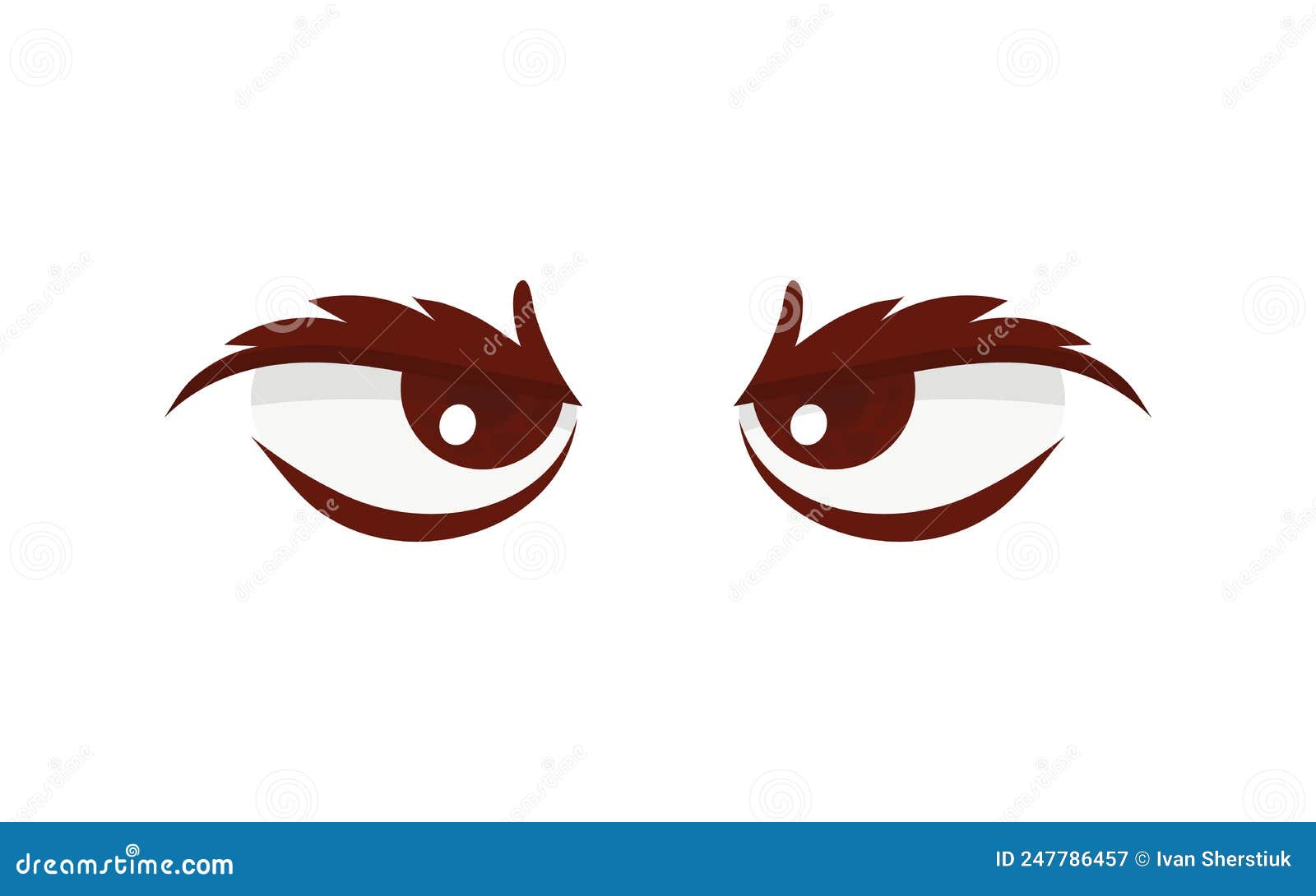 Angry Cartoon Eyes. Vector Illustration Stock Vector - Illustration of ...