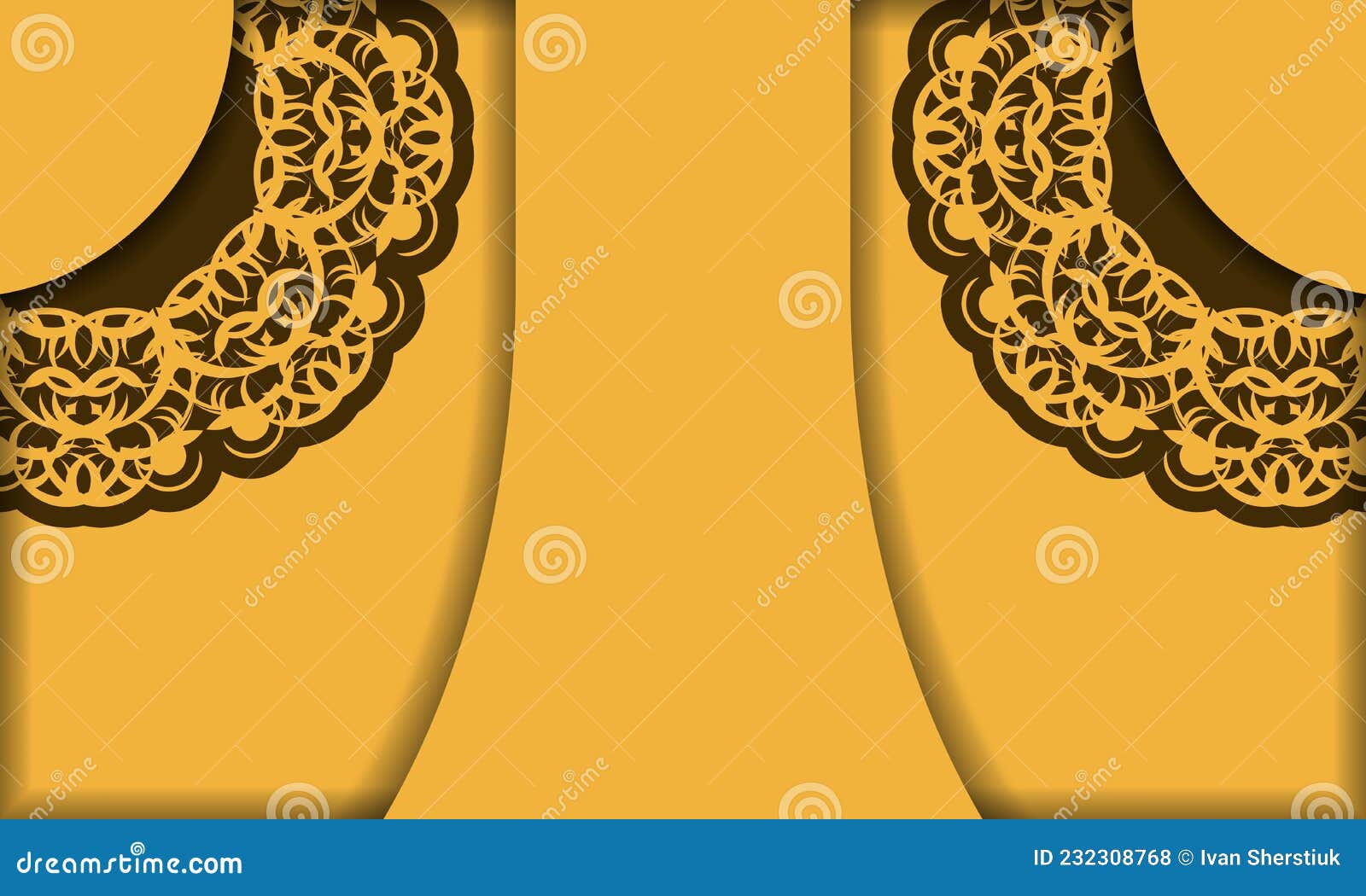 Background in Yellow Color with Indian Brown Pattern for Design Under ...