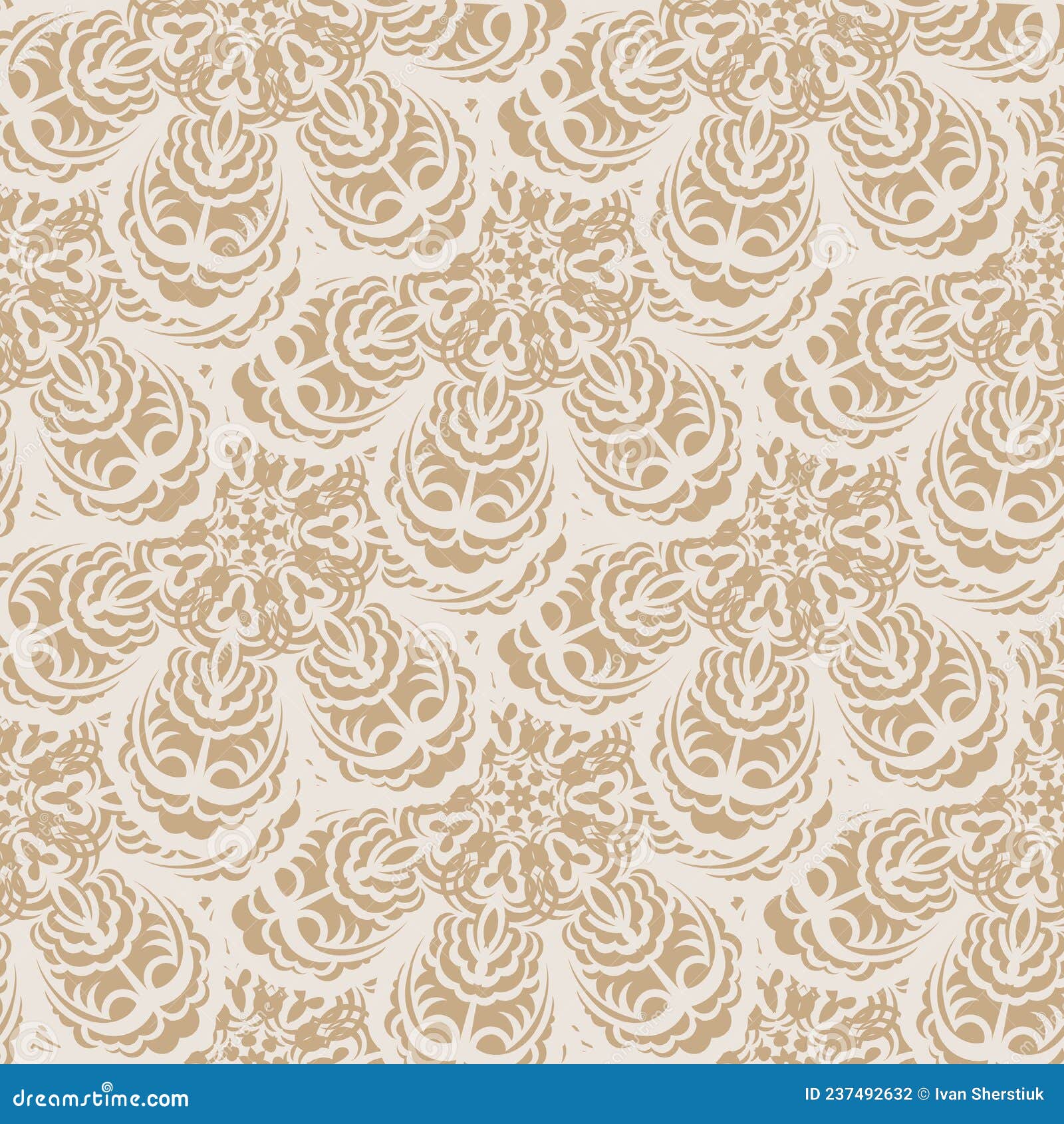 Beige Seamless Pattern with Decorative Ornaments. Good for Clothing and ...