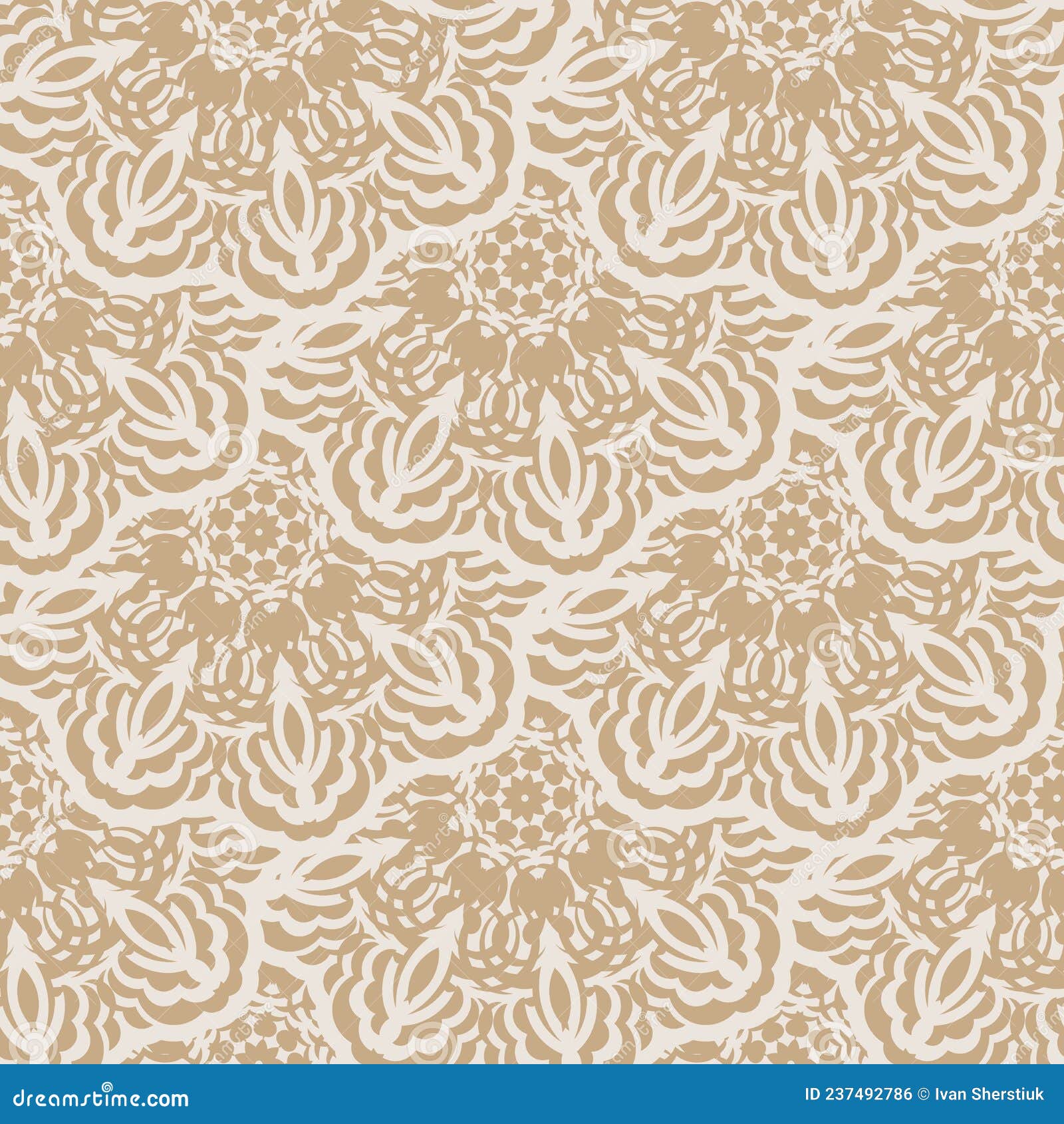 Beige Seamless Pattern with Decorative Ornaments. Good for Murals ...