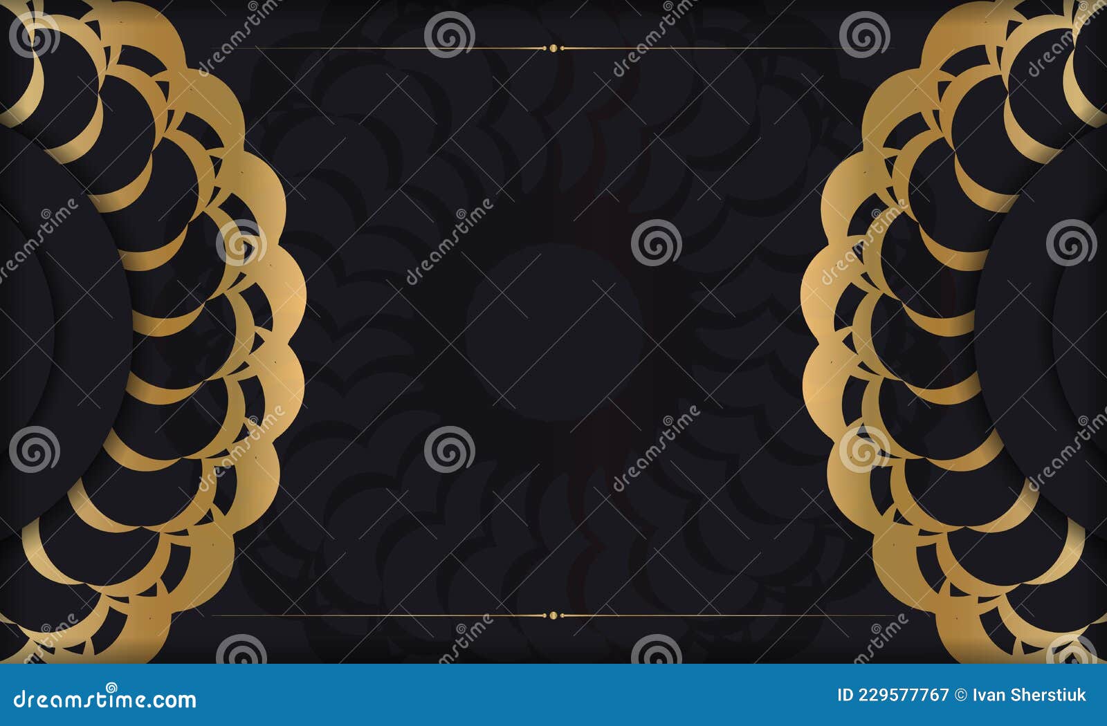 Black Background with Golden Vintage Pattern Stock Vector ...