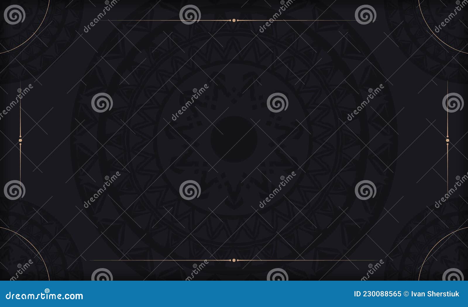Black Color Flyer Template with Abstract Ornament Stock Vector ...