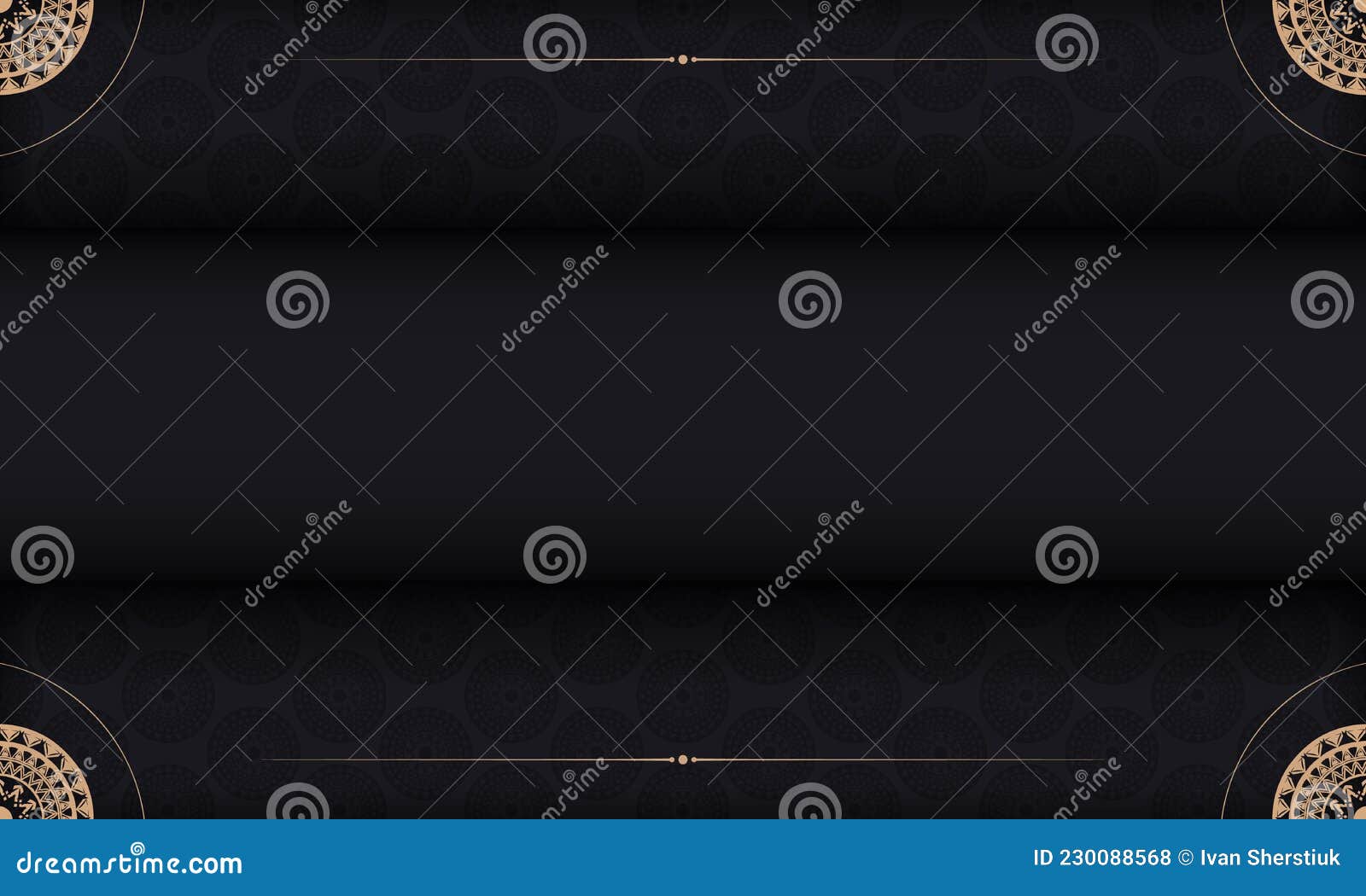 Black Color Flyer Template with Abstract Ornament Stock Vector ...