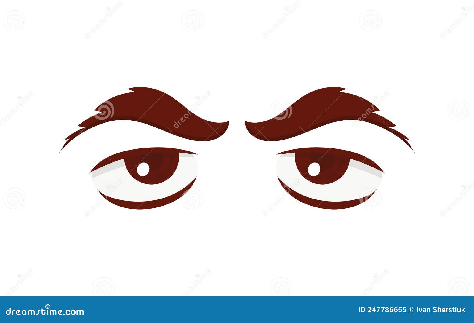 Calm Eyes in Flat Style. Isolated. Vector Illustration. Stock Vector ...