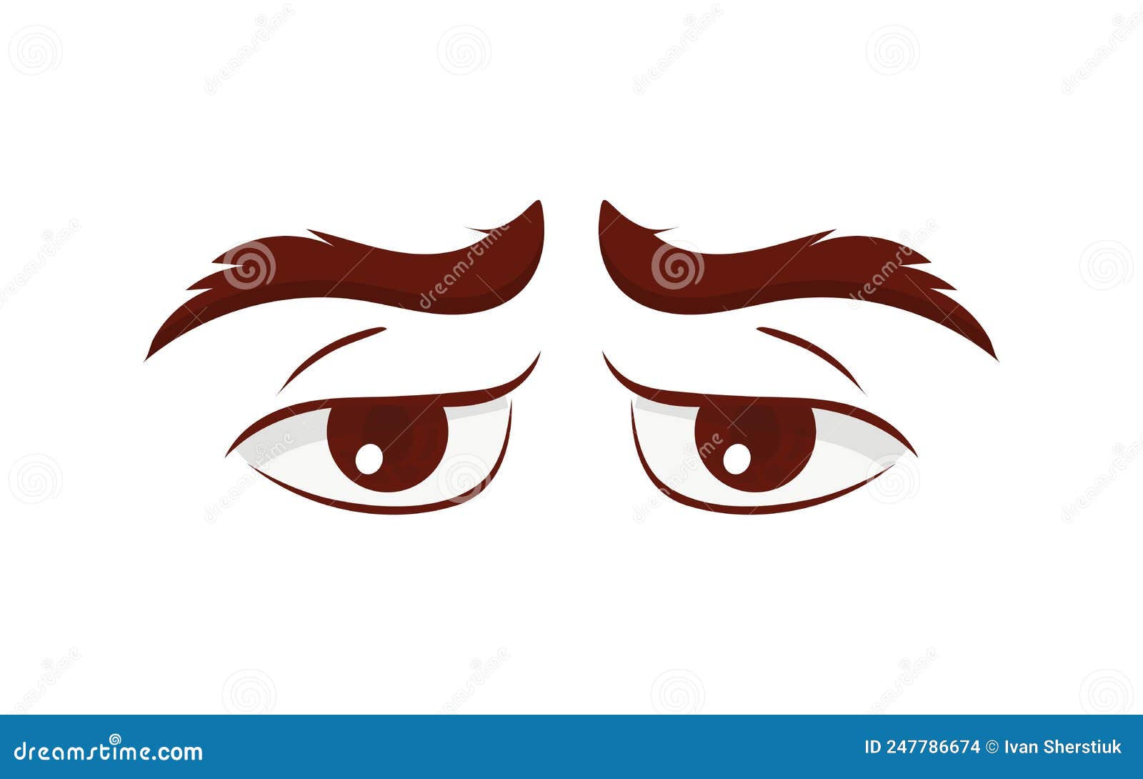 Calm Eyes in Flat Style. Isolated. Vector Illustration. Stock Vector ...