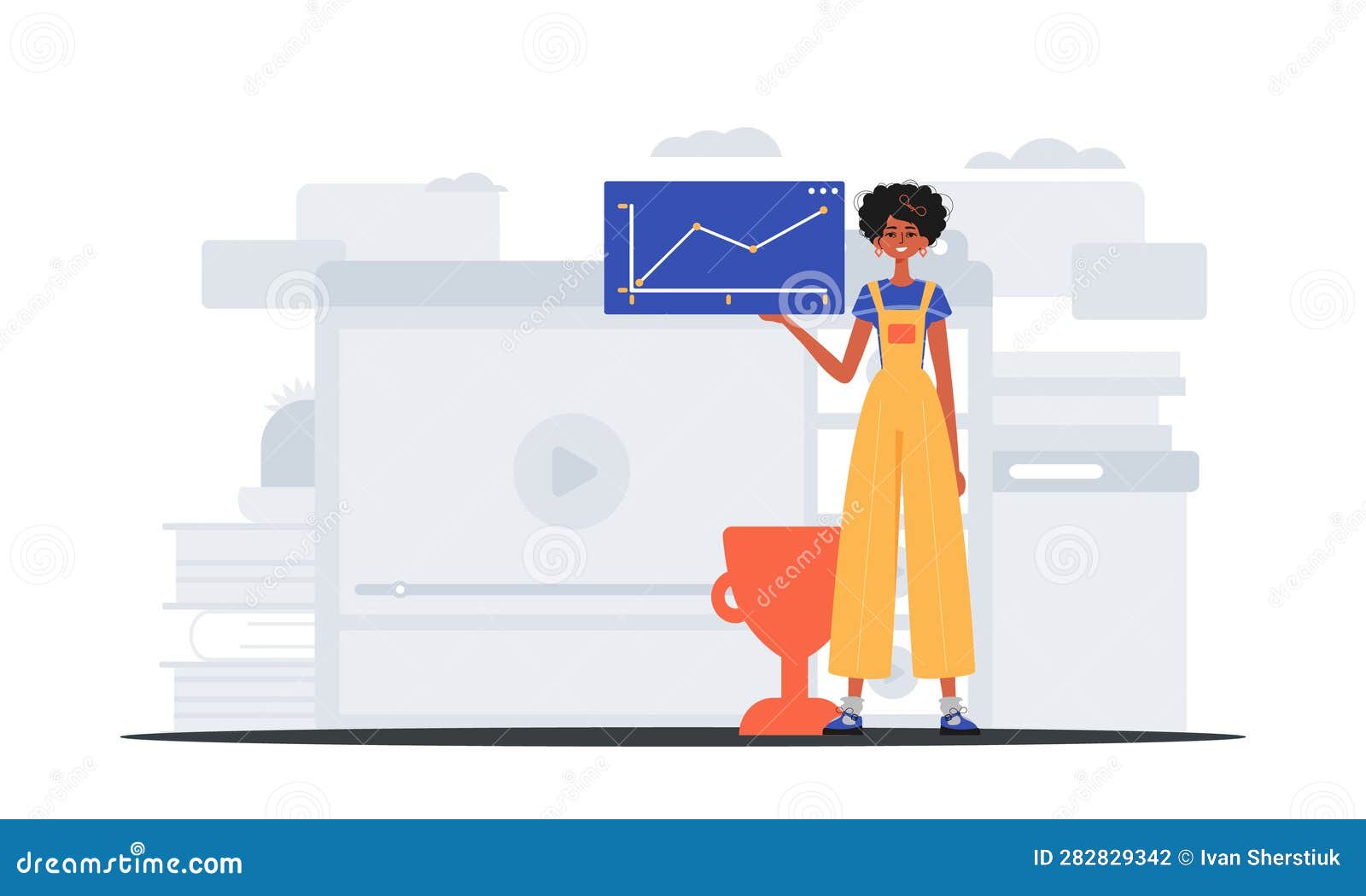 The Girlfriend Holds a Graph with Plus Moral Effect in His Hand ...