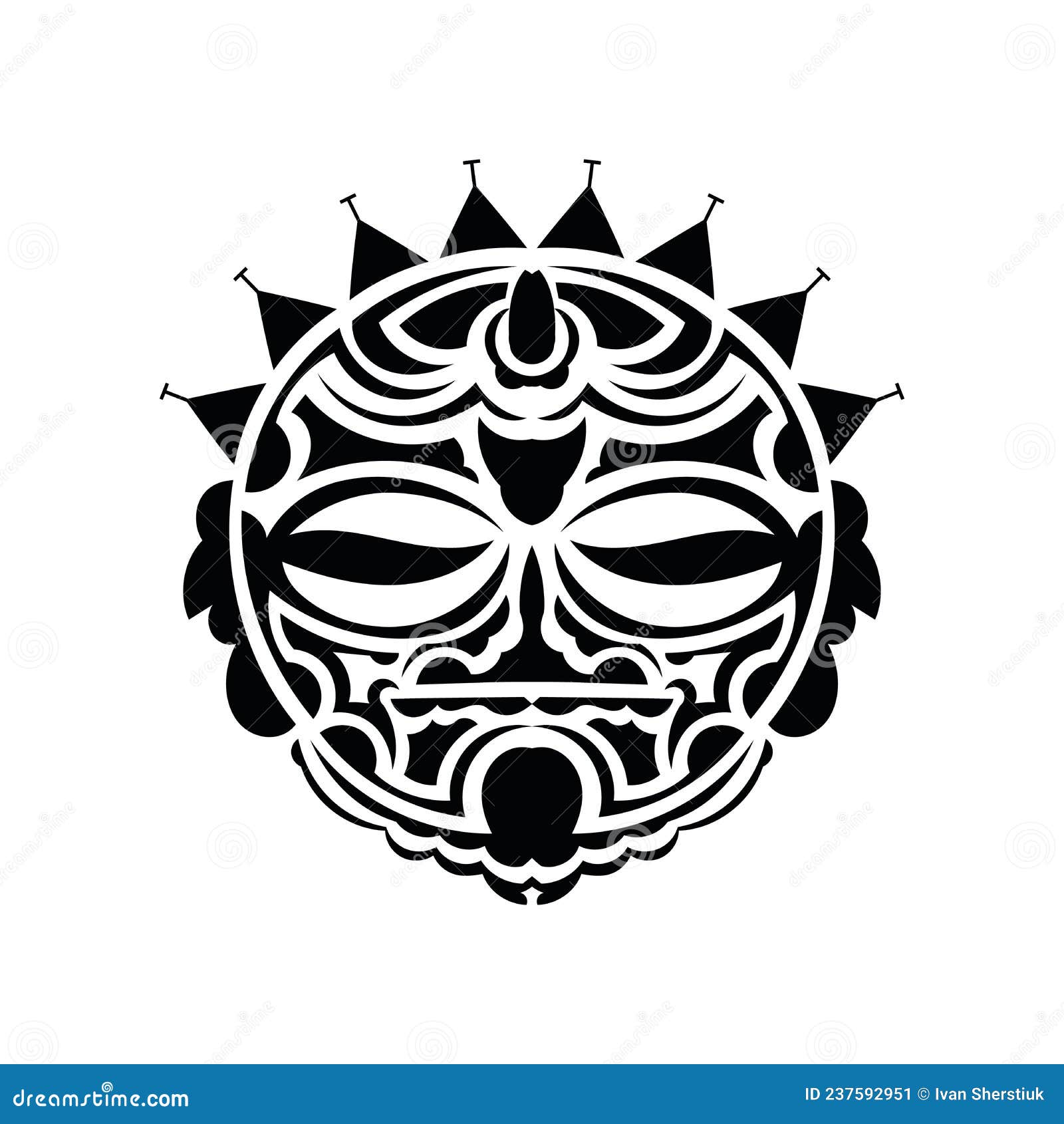 Polynesian Tattoo Styled Masks. Vector Illustration. Stock Vector ...