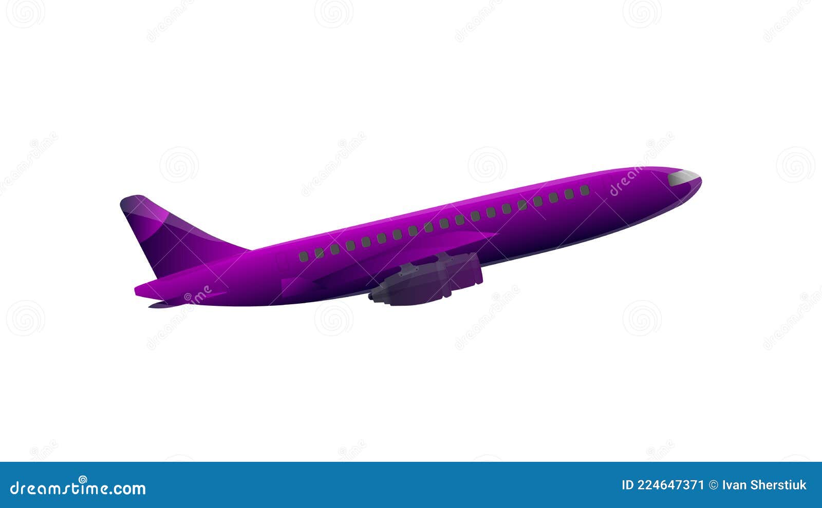 Purple Plane in 3d. Realistic Plane Isolated on White Background ...