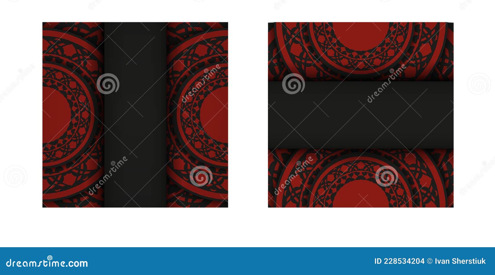 Ready-to-print Postcard Design in Black and Red Color with Luxurious ...
