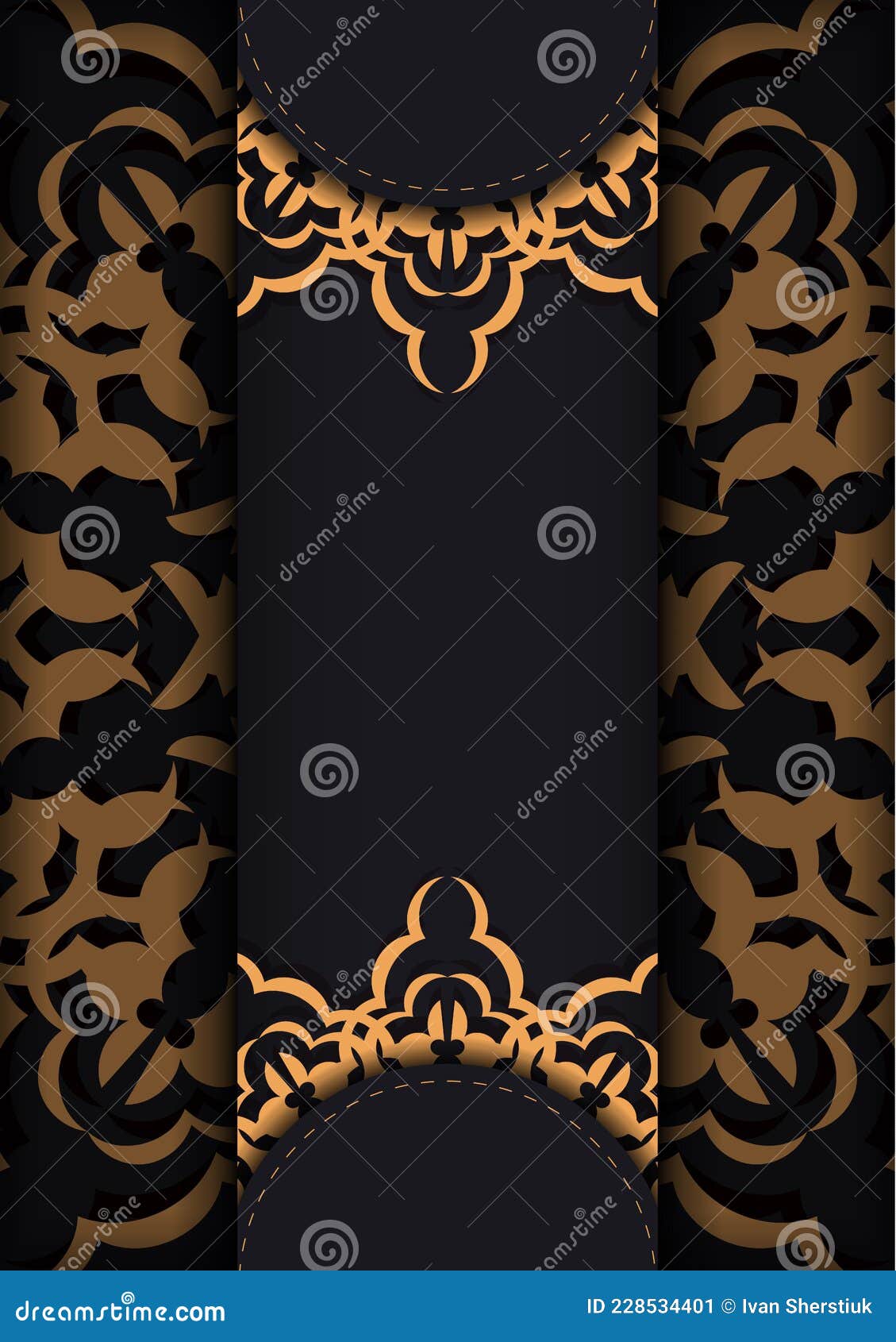 Rectangular Template for Print Design Postcards in Black Color with ...