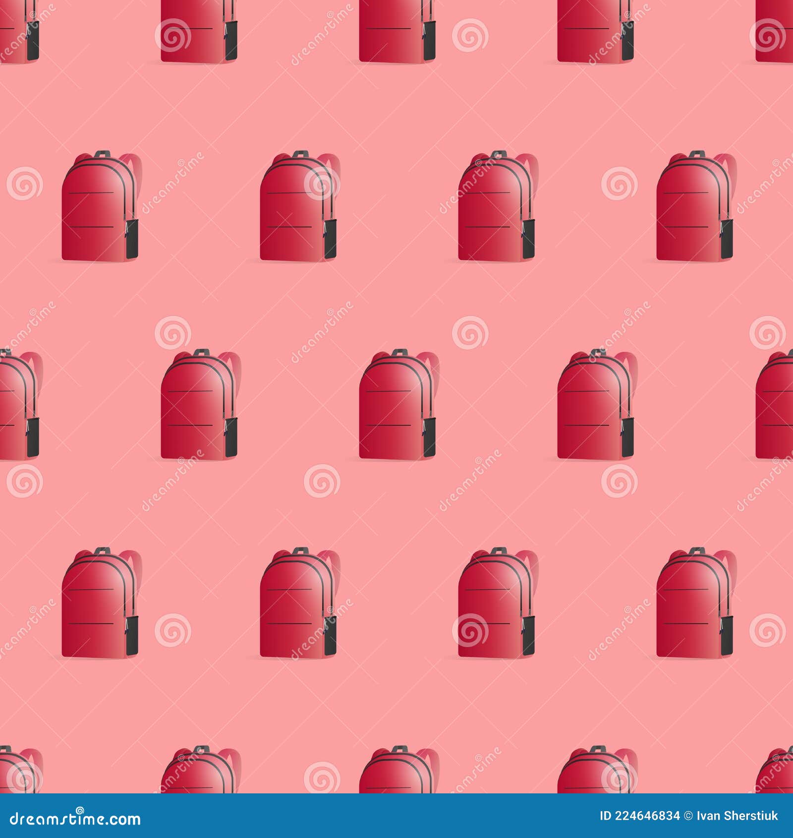 Seamless Pattern with School Backpacks. Endless Background with a ...