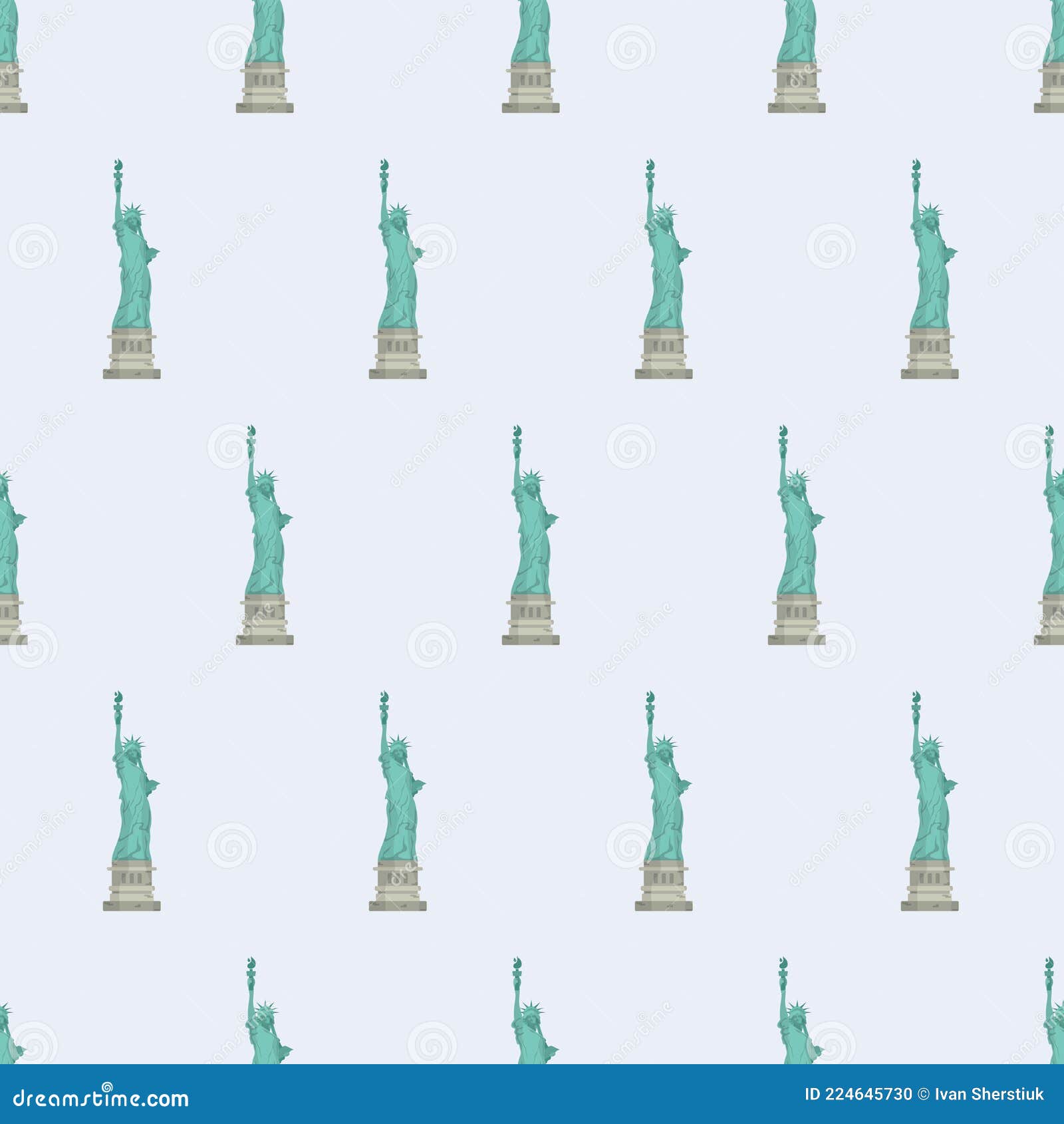 Seamless Pattern with Statue of Liberty. Endless Background. Good for ...
