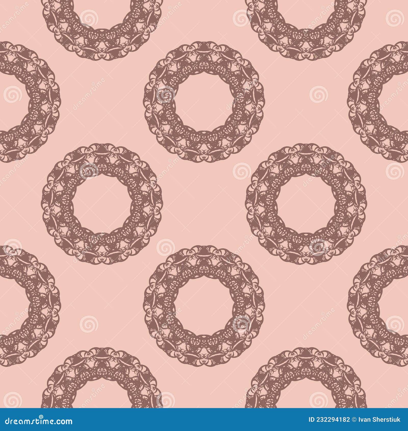 Seamless Pink Pattern with Vintage Ornament. Stock Vector ...